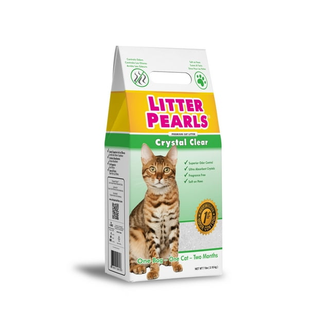 Litter Pearls Crystal Clear Unscented Odor Control Crystal Cat Litter ...