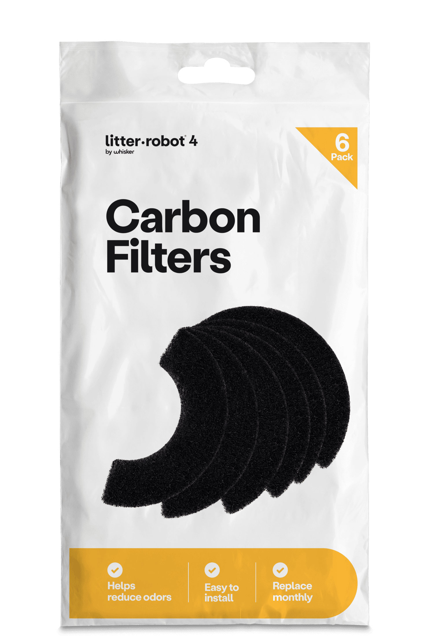 Whisker Litter-Robot 4 Carbon Filters 6 Pack for Odor Control - Walmart.com