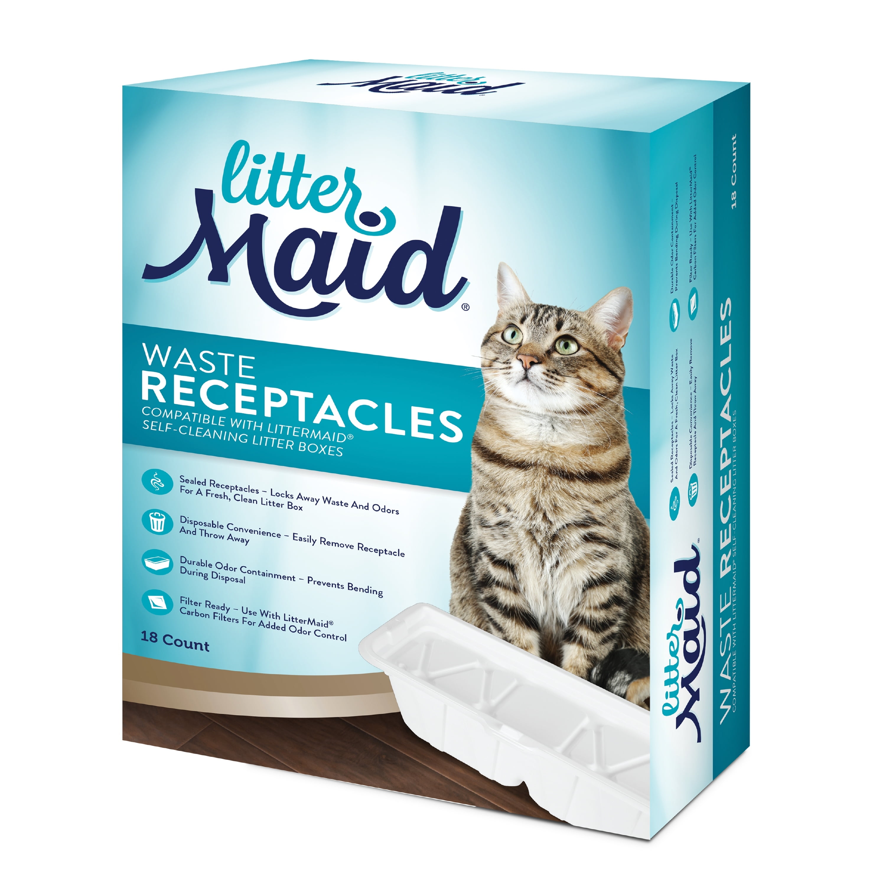 LitterMaid Cat Litter Disposal Box, Disposable Waste Receptacles, 18 ...