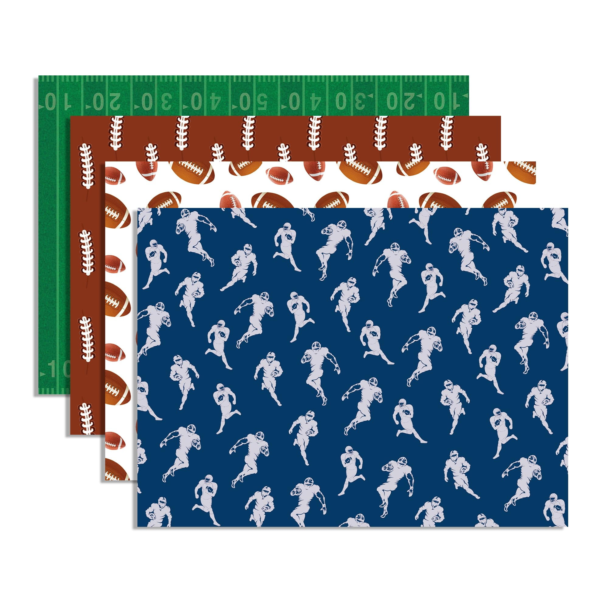 Littkeef Cliaet Football Gift Wrapping Paper AIS1 Set - 12 Sheets, 4 ...