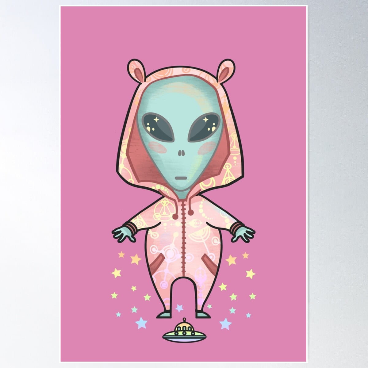 Little Alien Poster Wall Art, Modern Wall Decor For Living Room Bedroom ...