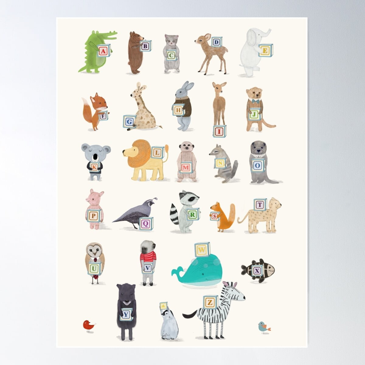 Little Alphabet Poster Wall Art, Modern Wall Decor For Living Room ...