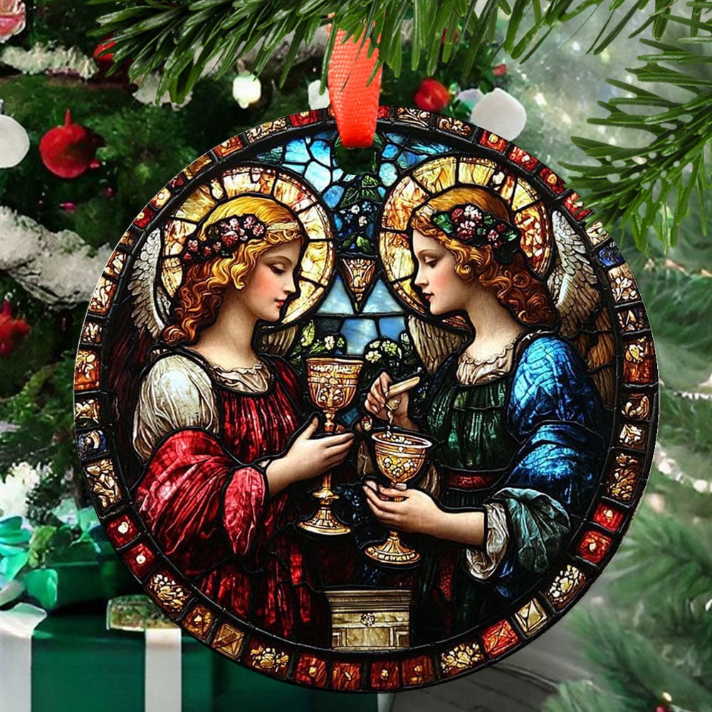 Little Angels 2 Ceramic/Acrylic Christmas Ornament, Sweetheart Love ...