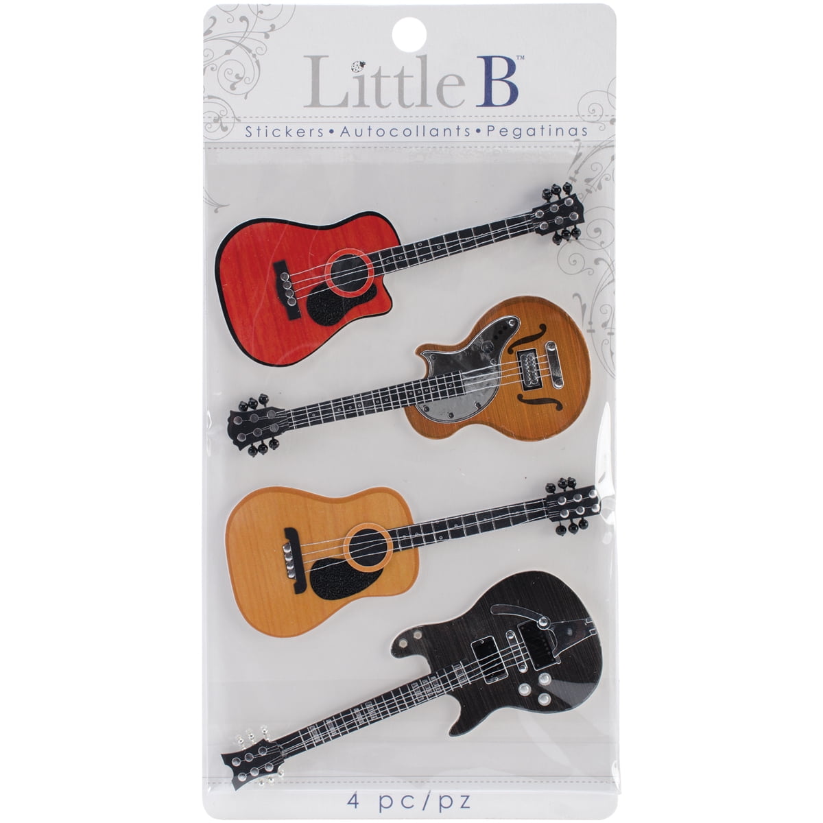 Little B Medium Stickers-Guitars, Pk 3, Little B - Walmart.com