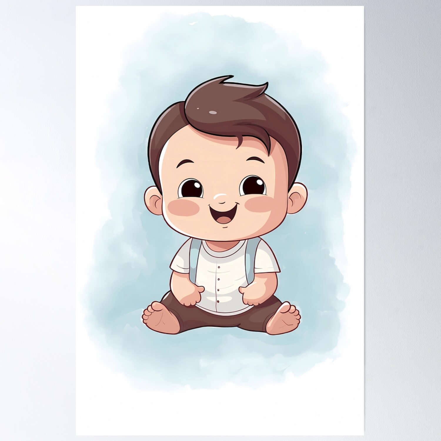 Little Baby Boy Poster Wall Art, Modern Wall Decor, 8x12 UNFRAMED ...