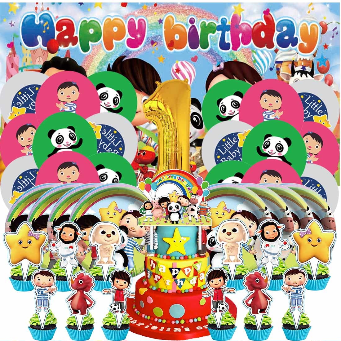 Little Baby Bum Balloons Party Supplies 1st Decor Tableware Birthday ...