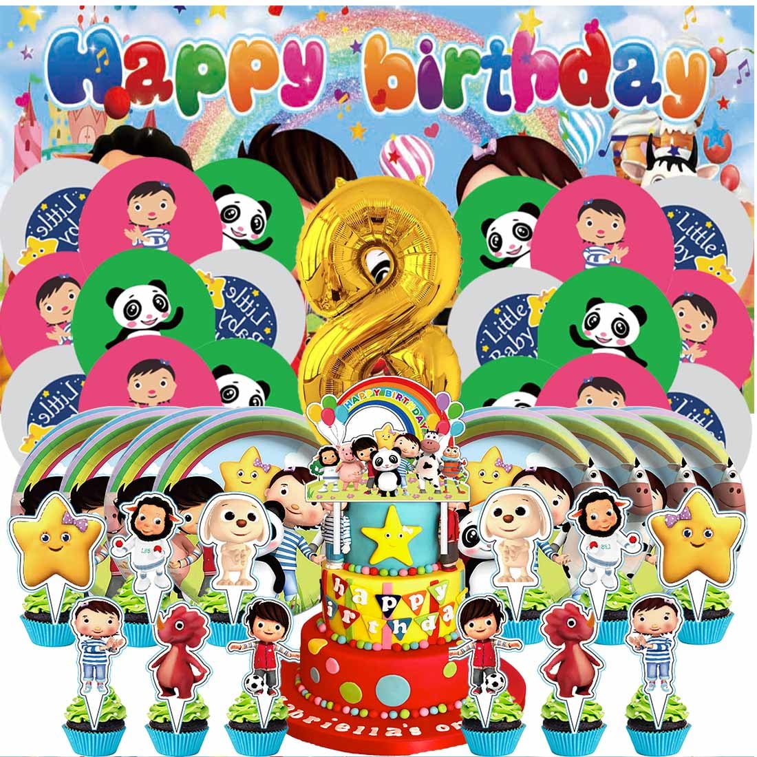 Little Baby Bum Balloons Party Supplies 8th Decor Tableware Birthday ...