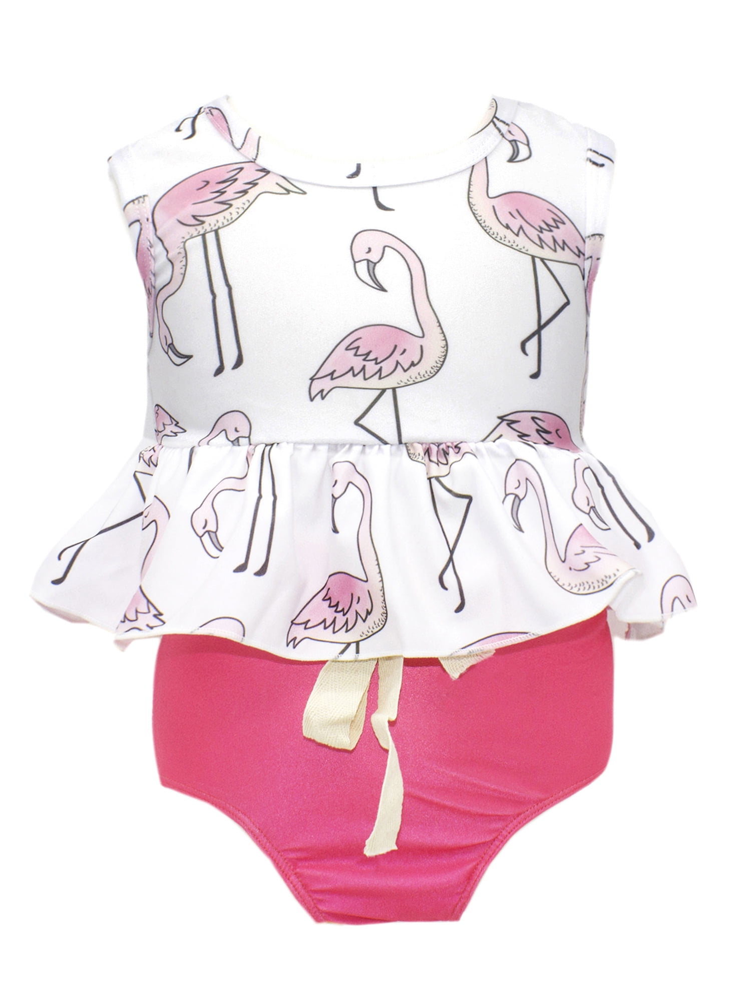 Little Baby Girls Flamingo Tankini 2 pcs Set Swimsuit Bathing Swimwear ...