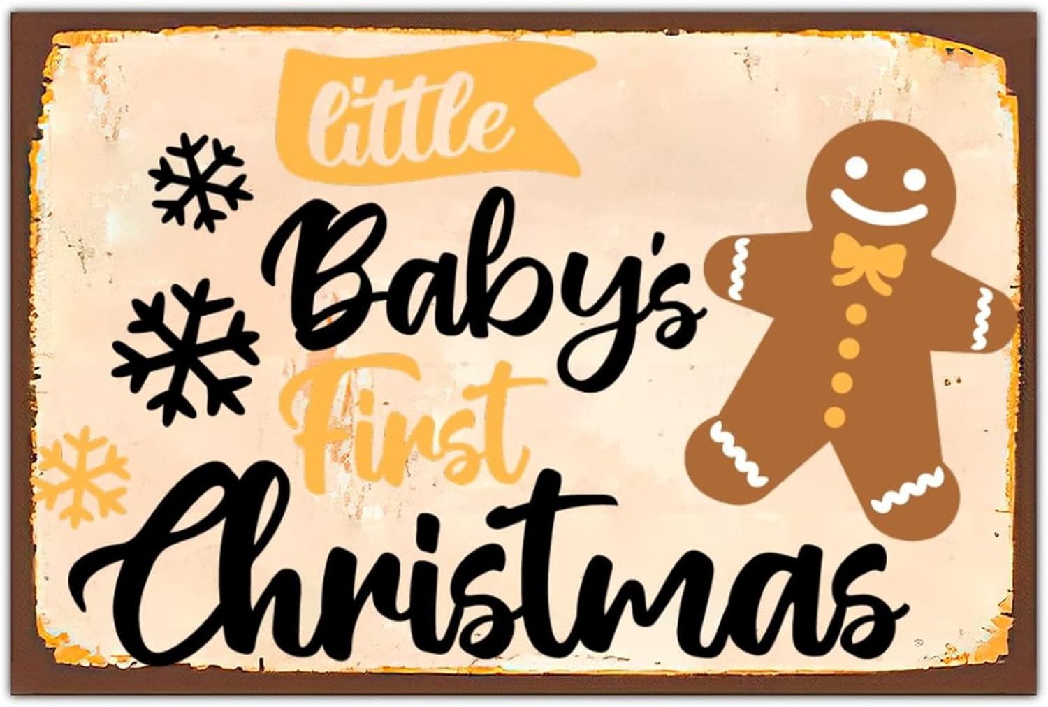 Little Baby's First Christmas Metal Signs Ginger Bread Vintage Style ...