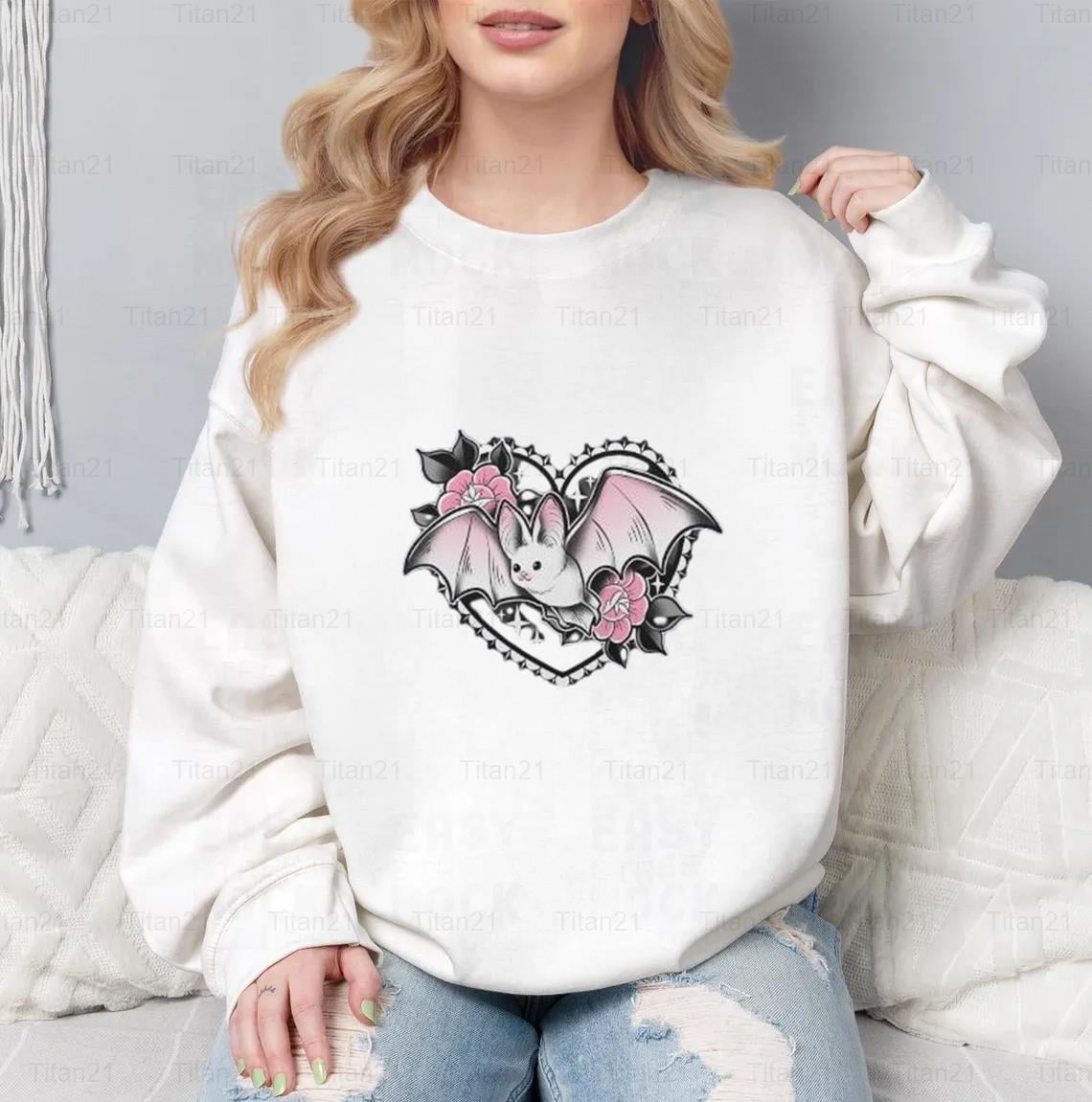 Little Bat Sweatshirt with Cute Gothic and Dark Aesthetic, for men ...