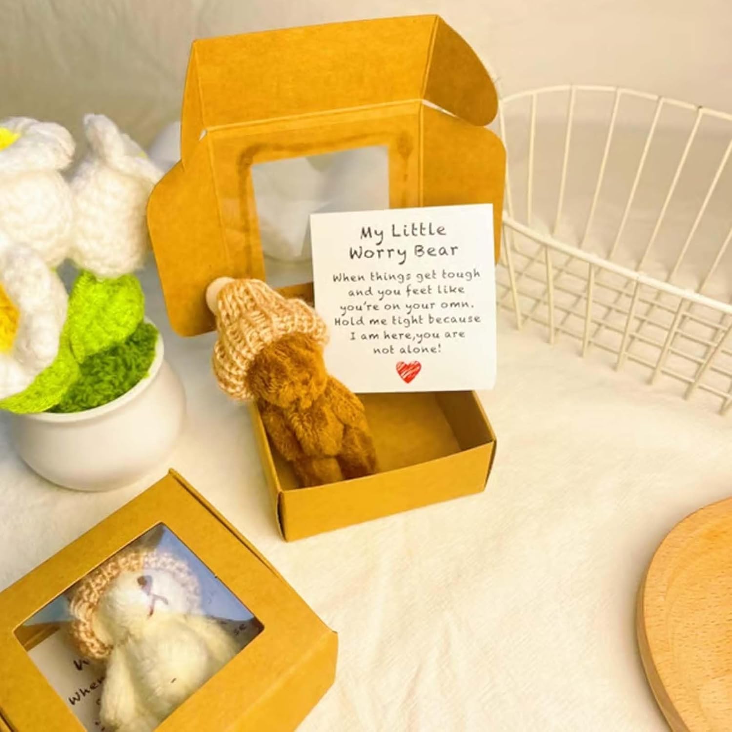 Little Bear in Box, Handmade Mini Plush Teddy Bear in Box, Mini Plush ...