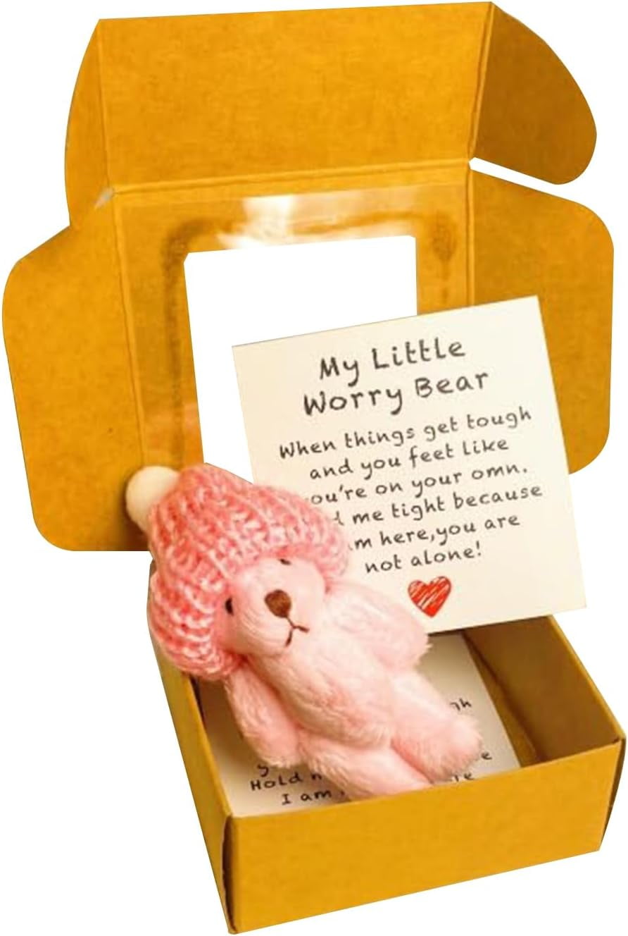 Little Bear in Box, Mini Plush Teddy Bear in Box, Mini Plush Bears with Inspirational Card ...