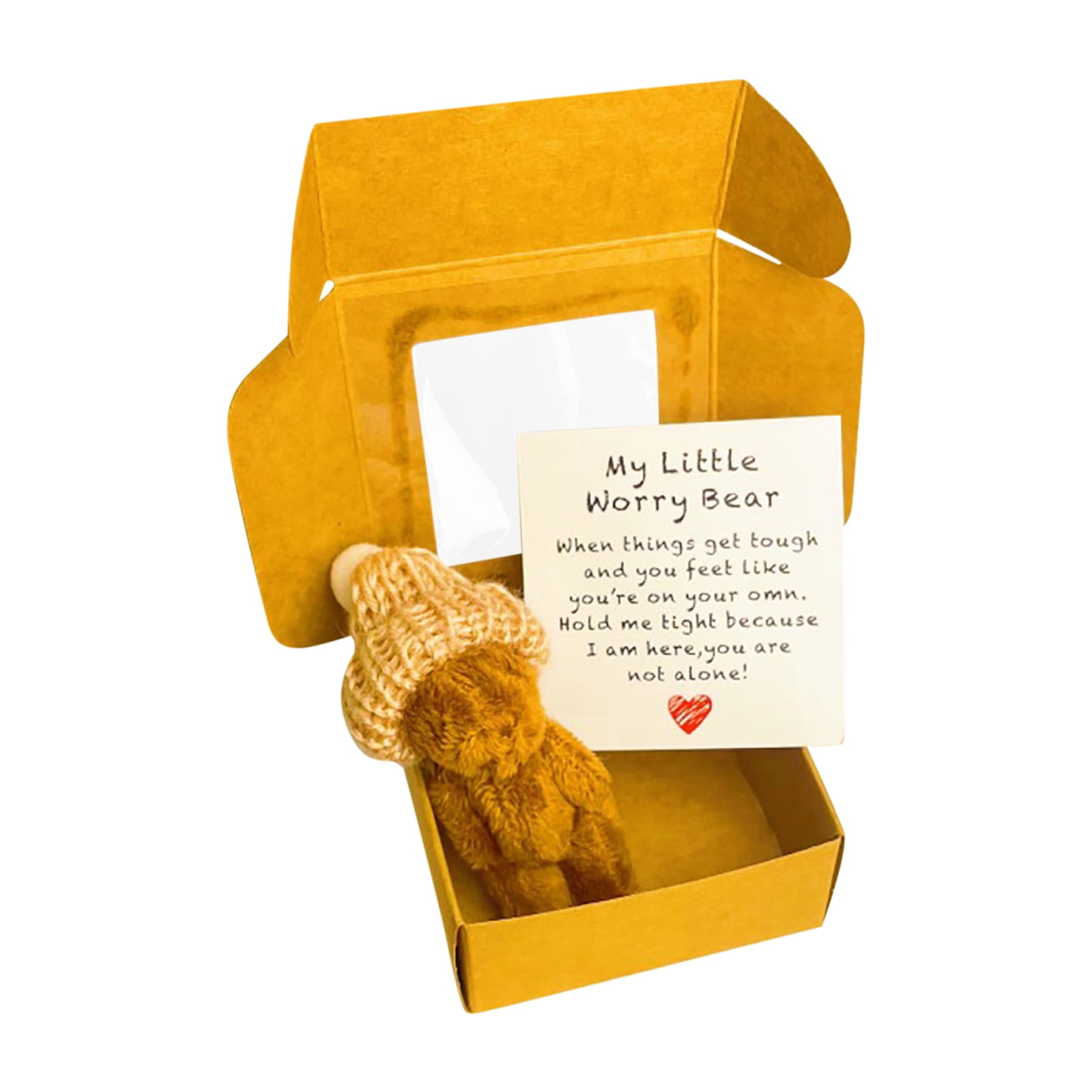 Little Bear in Box, Pocket Bears with Inspirational Card, Handmade Mini ...