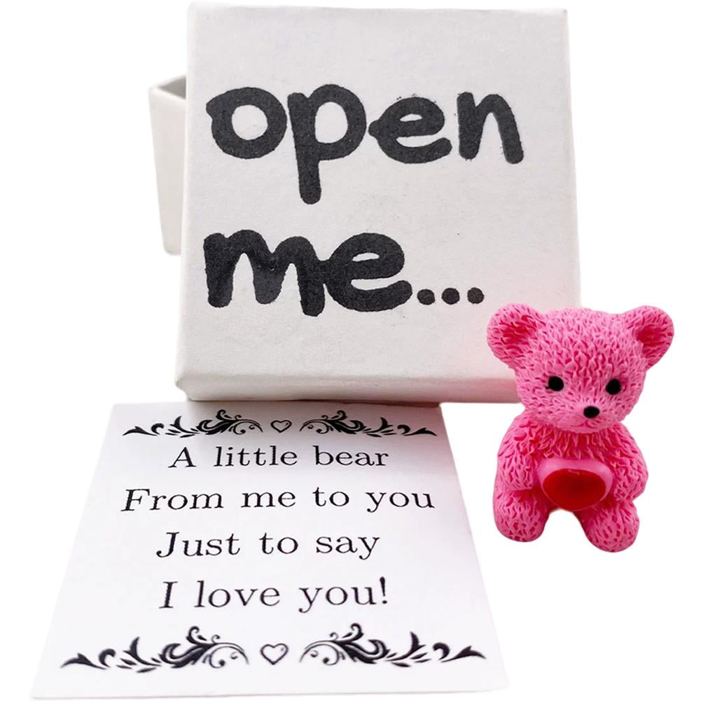 Little Bear in Box, Valentines Day Tiny Bear in a Box, Mini Pocket Bear ...