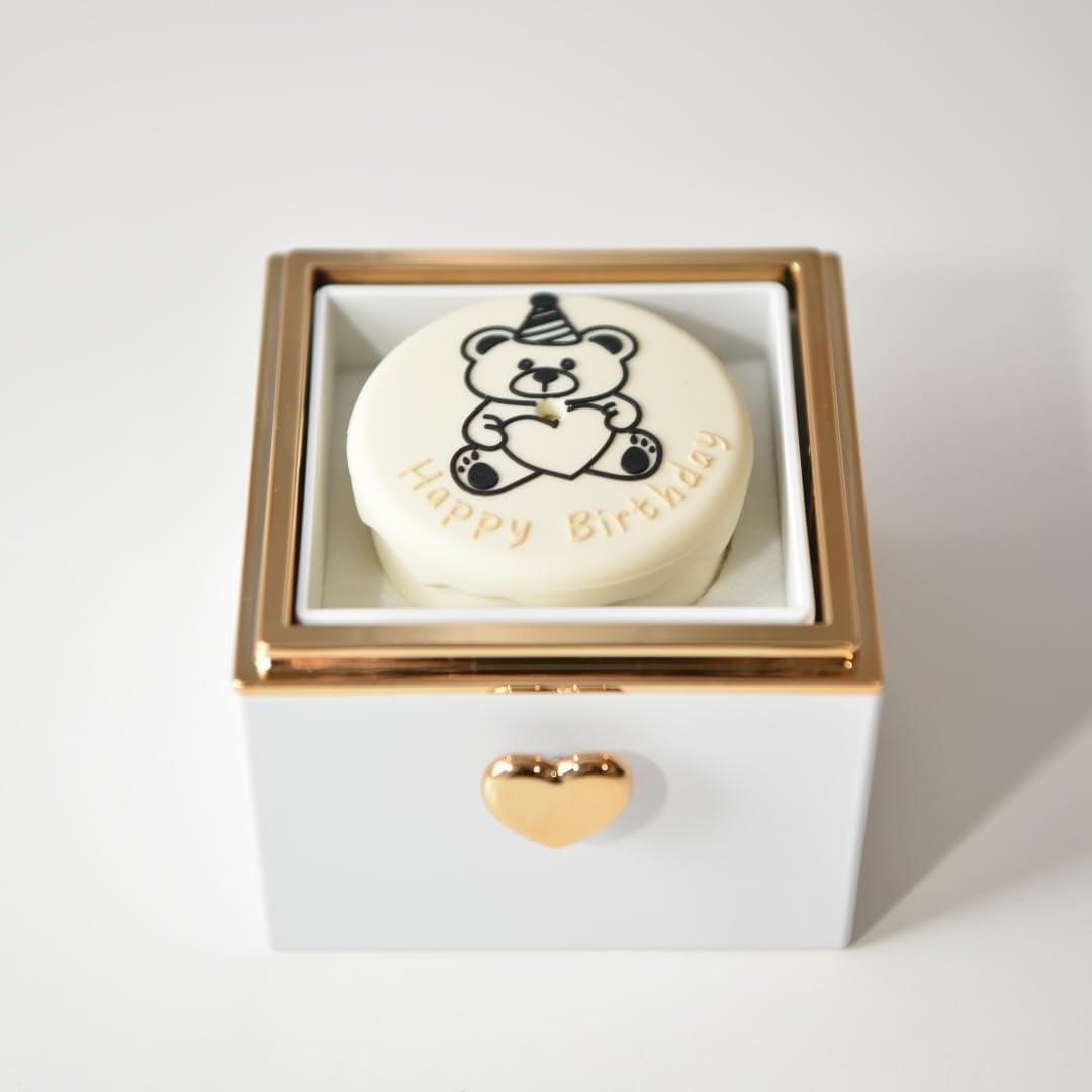 Little Bear Cake Rotating Ring Box for Proposal - Rotating Jewelry Box ...