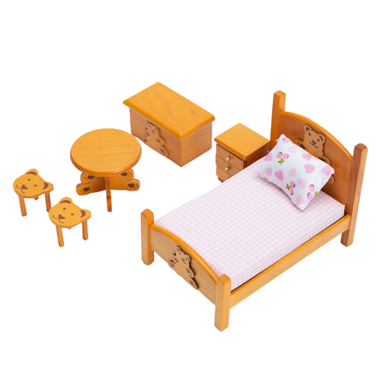 Little Bear Furniture Set - Multifunctional Wood Dollhouse Props ...
