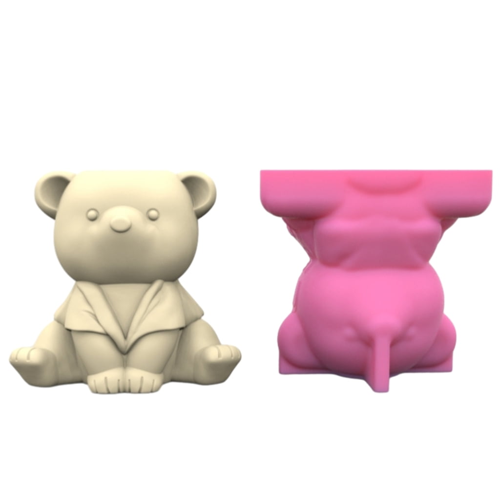 Little Bear Shaped Mold Succulent Flower Pots Mould Durable Silicone ...