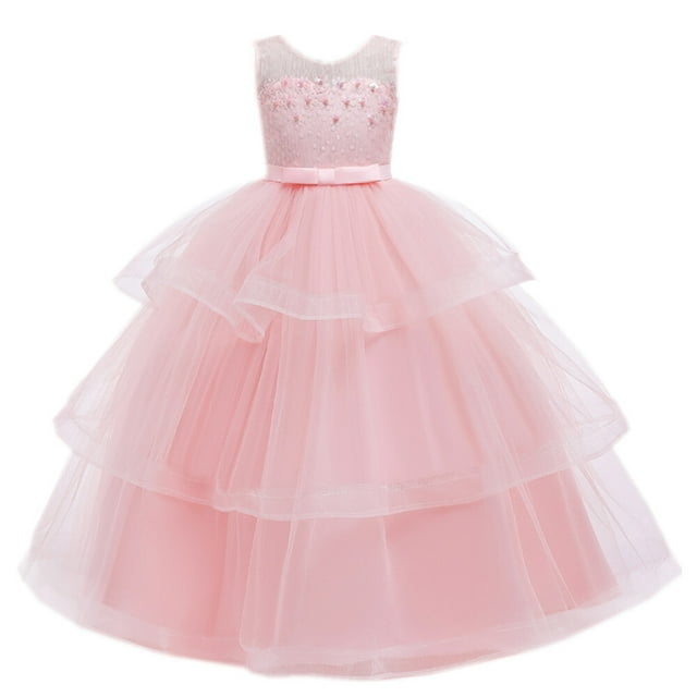 Little Big Girl Flower Tulle Dress Princess Pageant Birthday Party ...