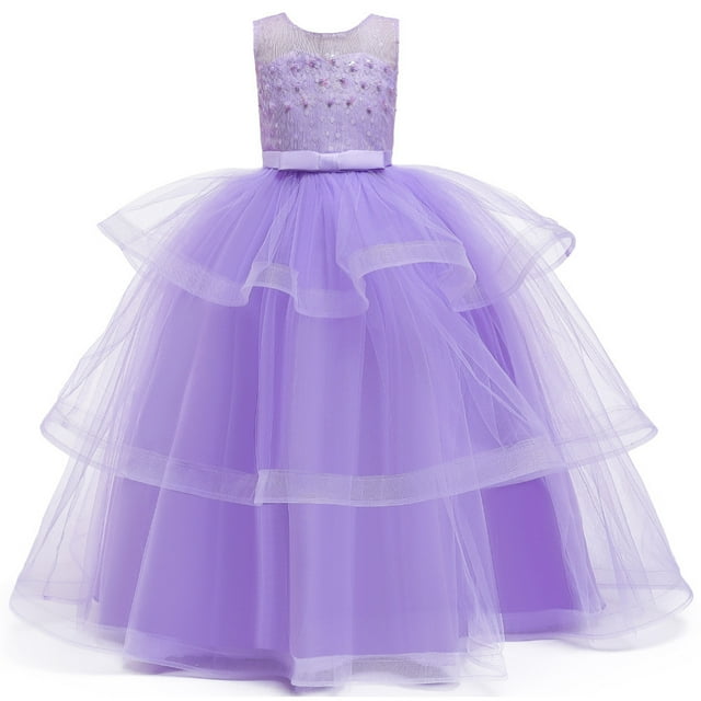 Little Big Girl Flower Tulle Dress Princess Pageant Birthday Party ...