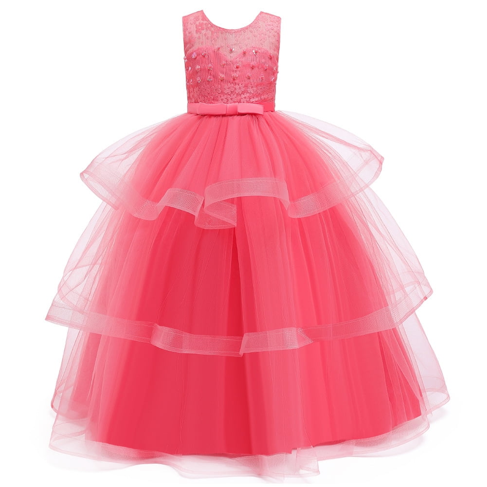 Little Big Girl Flower Tulle Dress Princess Pageant Birthday Party ...