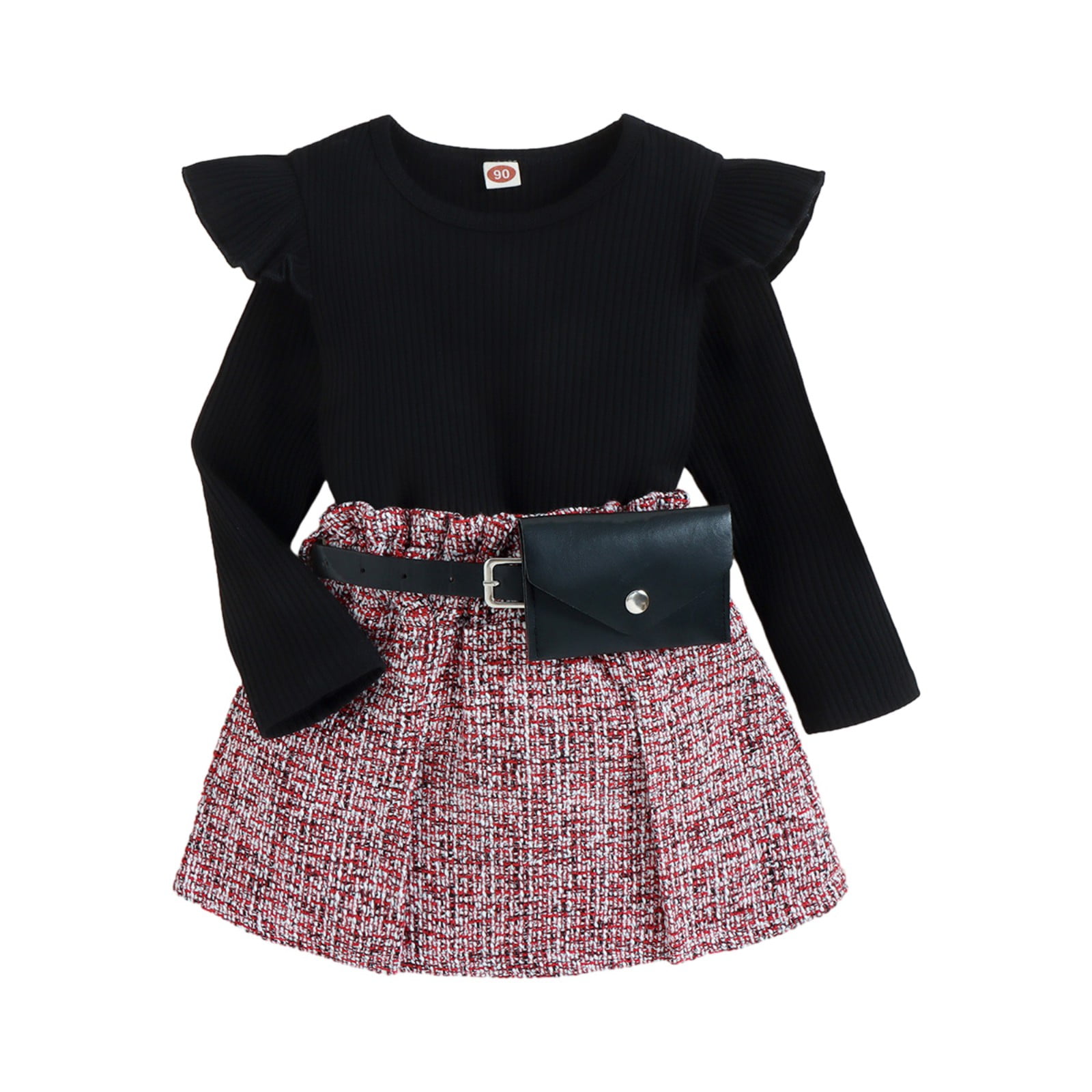 Little Big Girls Fall Winter Outfits Girls Skirt Set Pullover Top Tee ...