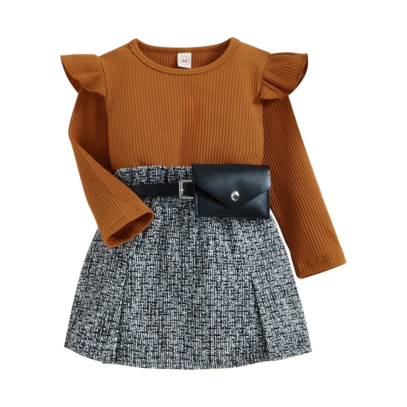 Little Big Girls Fall Winter Outfits Girls Skirt Set Pullover Top Tee ...