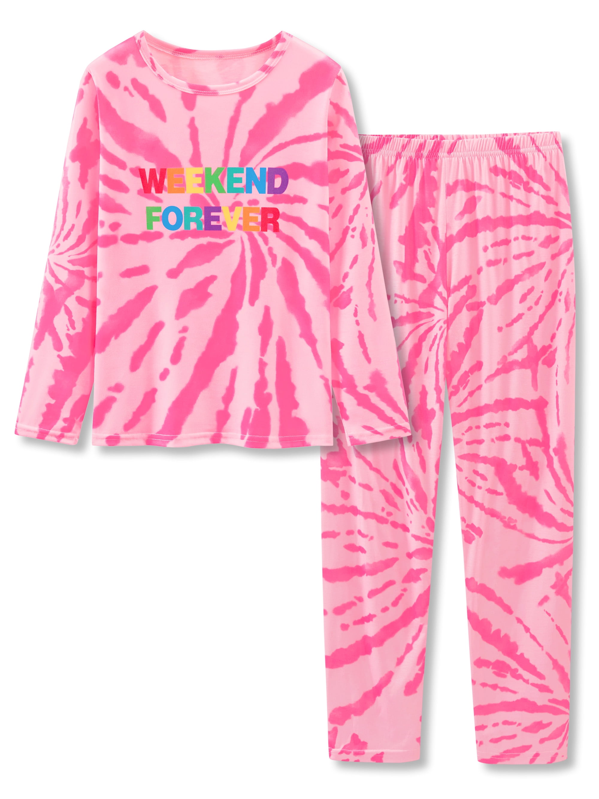 Little & Big Girls Long Sleeves & Pants Pink Tie Dye Fall / Winter ...