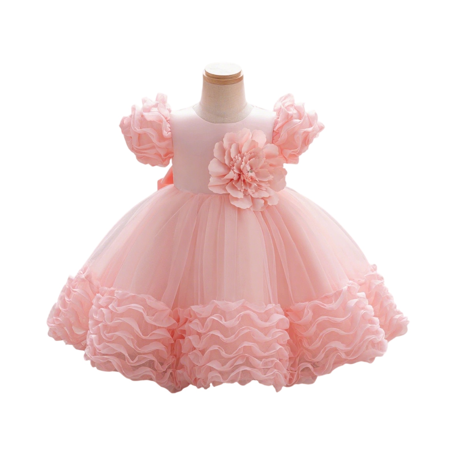 Little/Big Girls Tulle Bridesmaid Dress Flower Kid Wedding Ball Gown ...