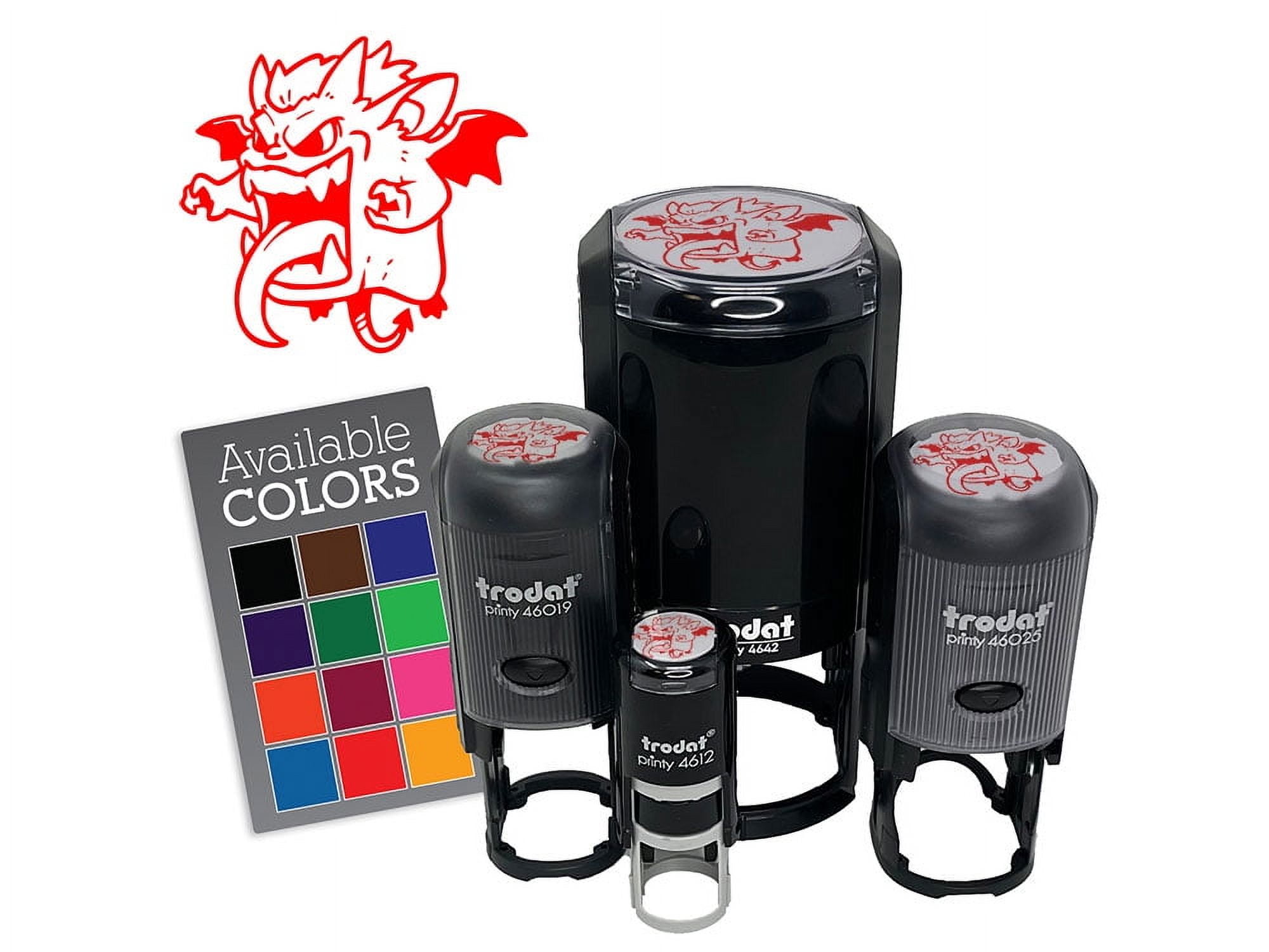 Little Big Mouth Monster Devil Demon Self-Inking Rubber Stamp Ink ...