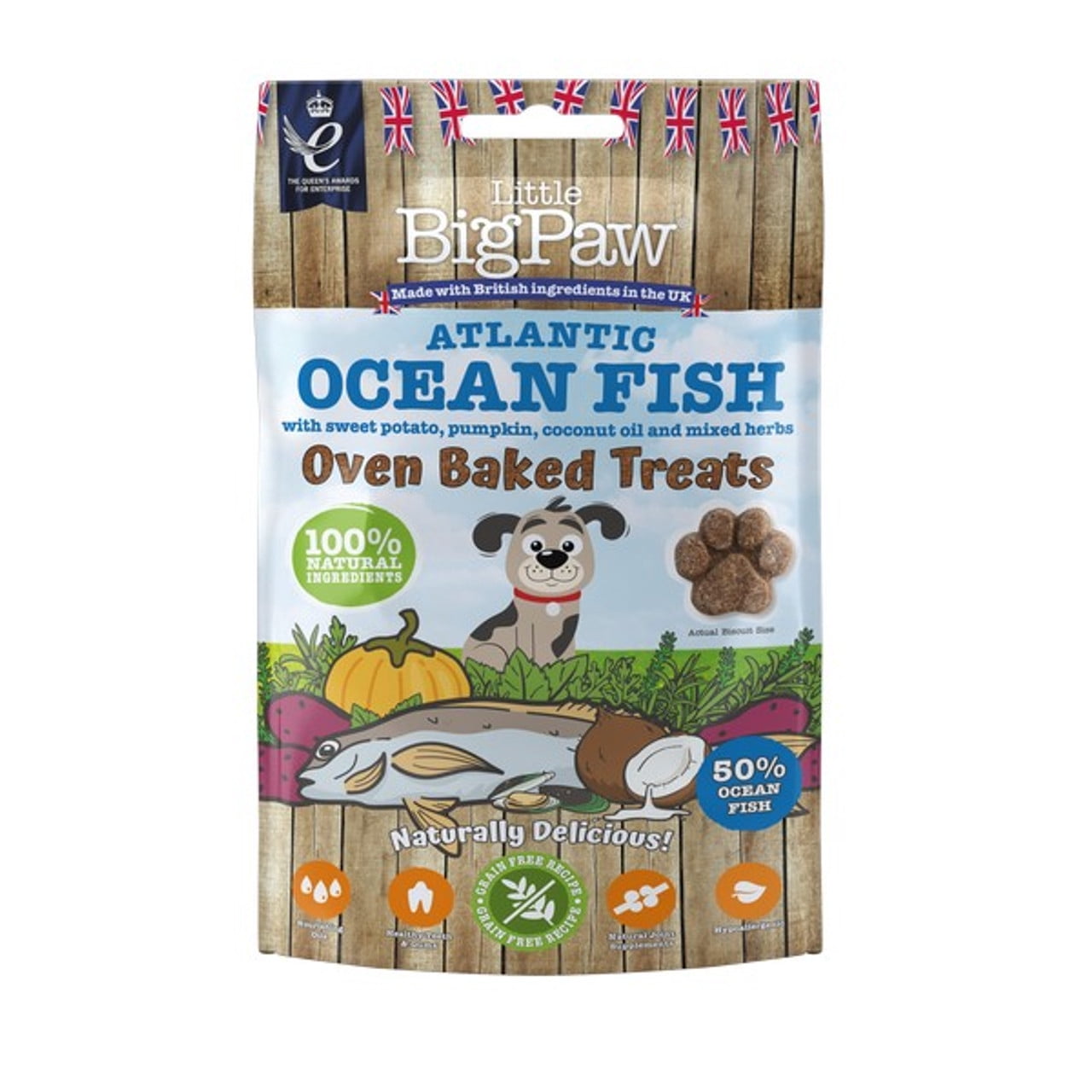 Little Big Paw Oven Baked Atlantic Ocean Fish Treat 130g Case of 9 ...