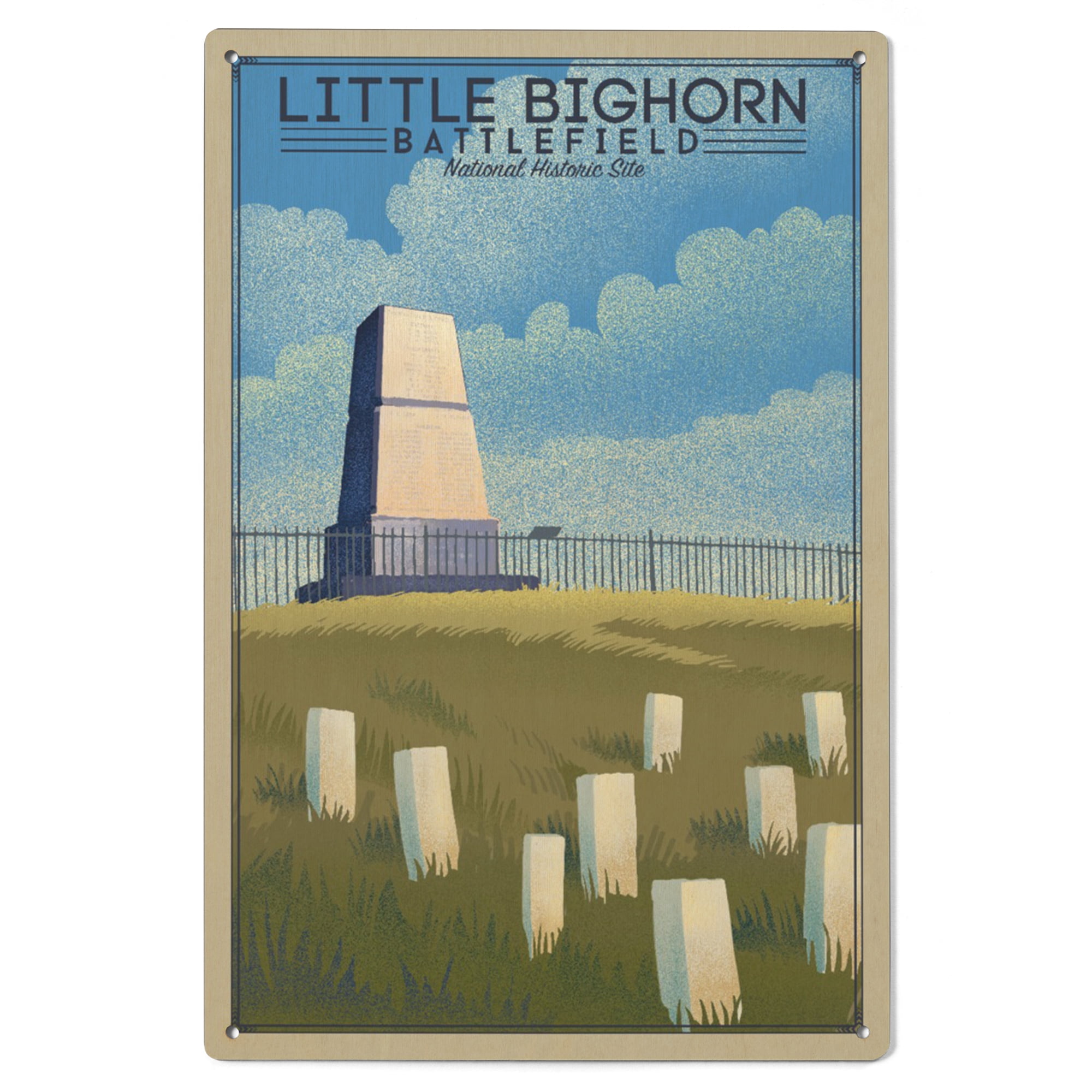 Little Bighorn Battlefield, Montana, National Historic Site, Litho ...