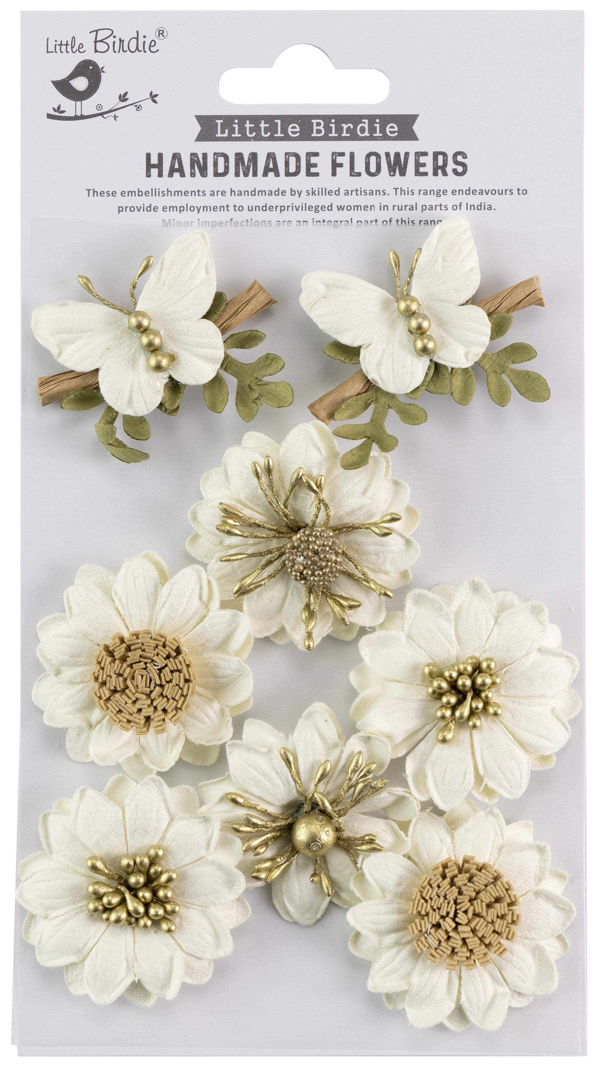 Little Birdie Arcadia Paper Flowers 8/Pkg-Amor Mio - Walmart.com