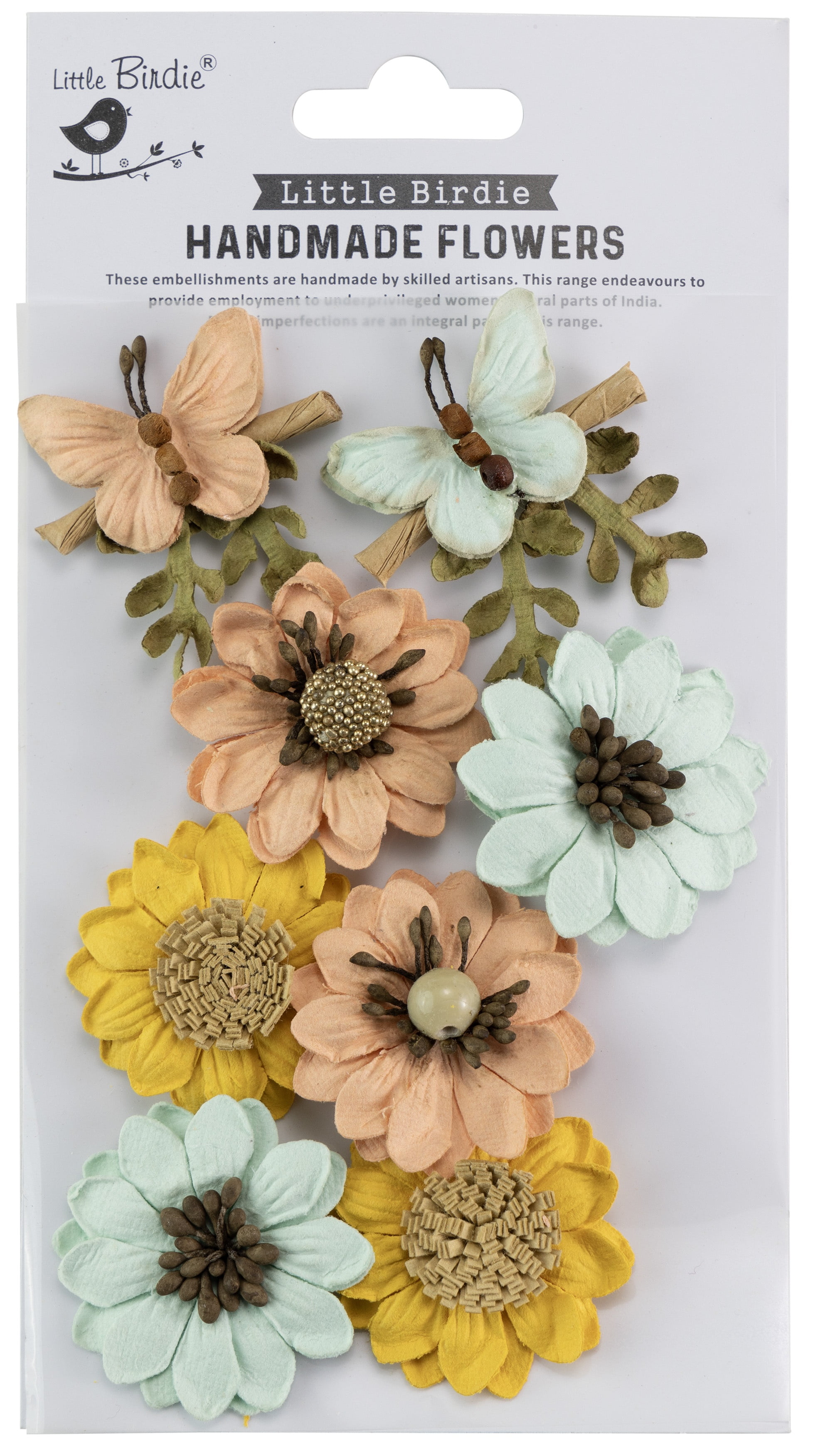Little Birdie Arcadia Paper Flowers 8/Pkg-Sunshine And Lemonade ...