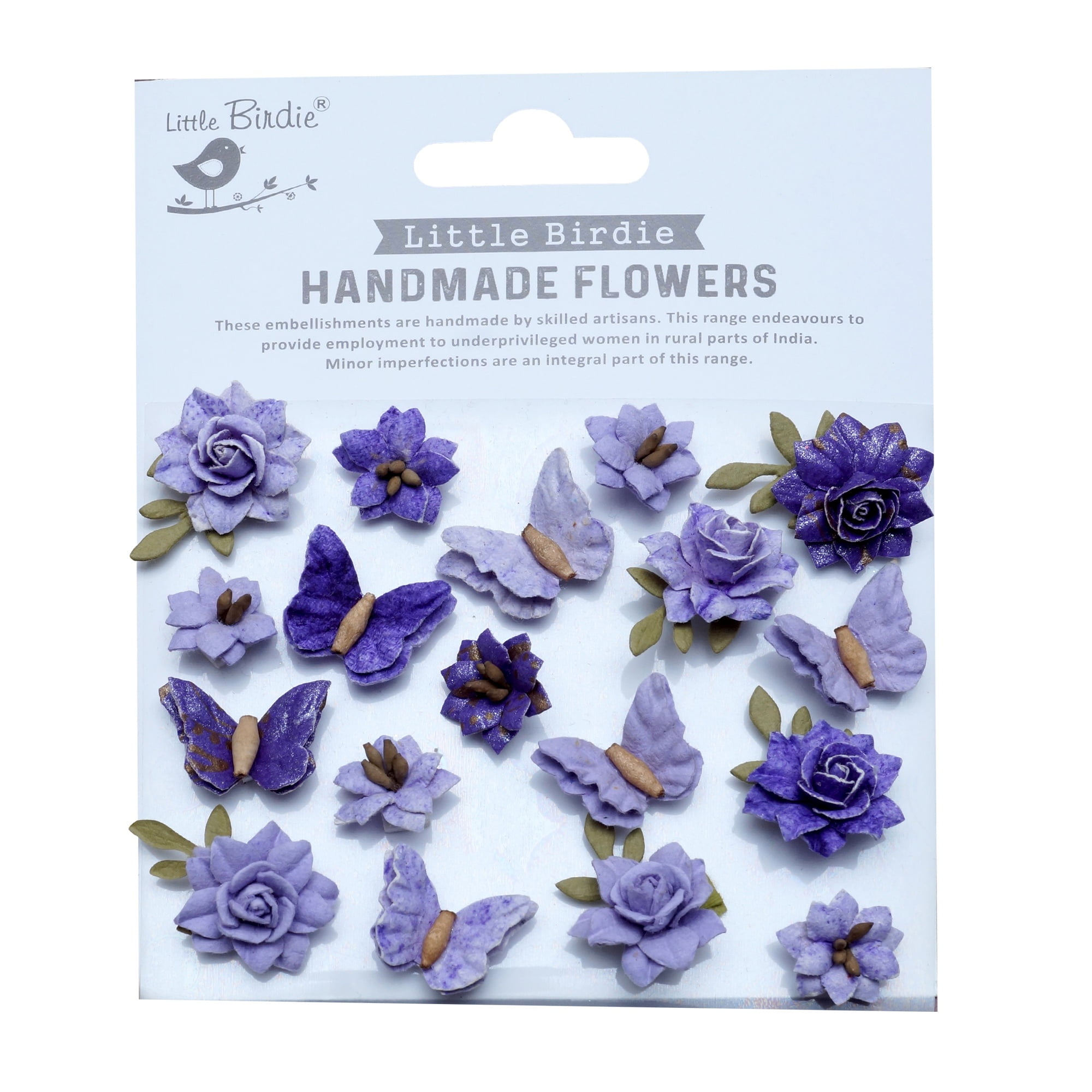 Little Birdie Cloria Paper Flowers 18/Pkg-Lavender Whisper - Walmart.com