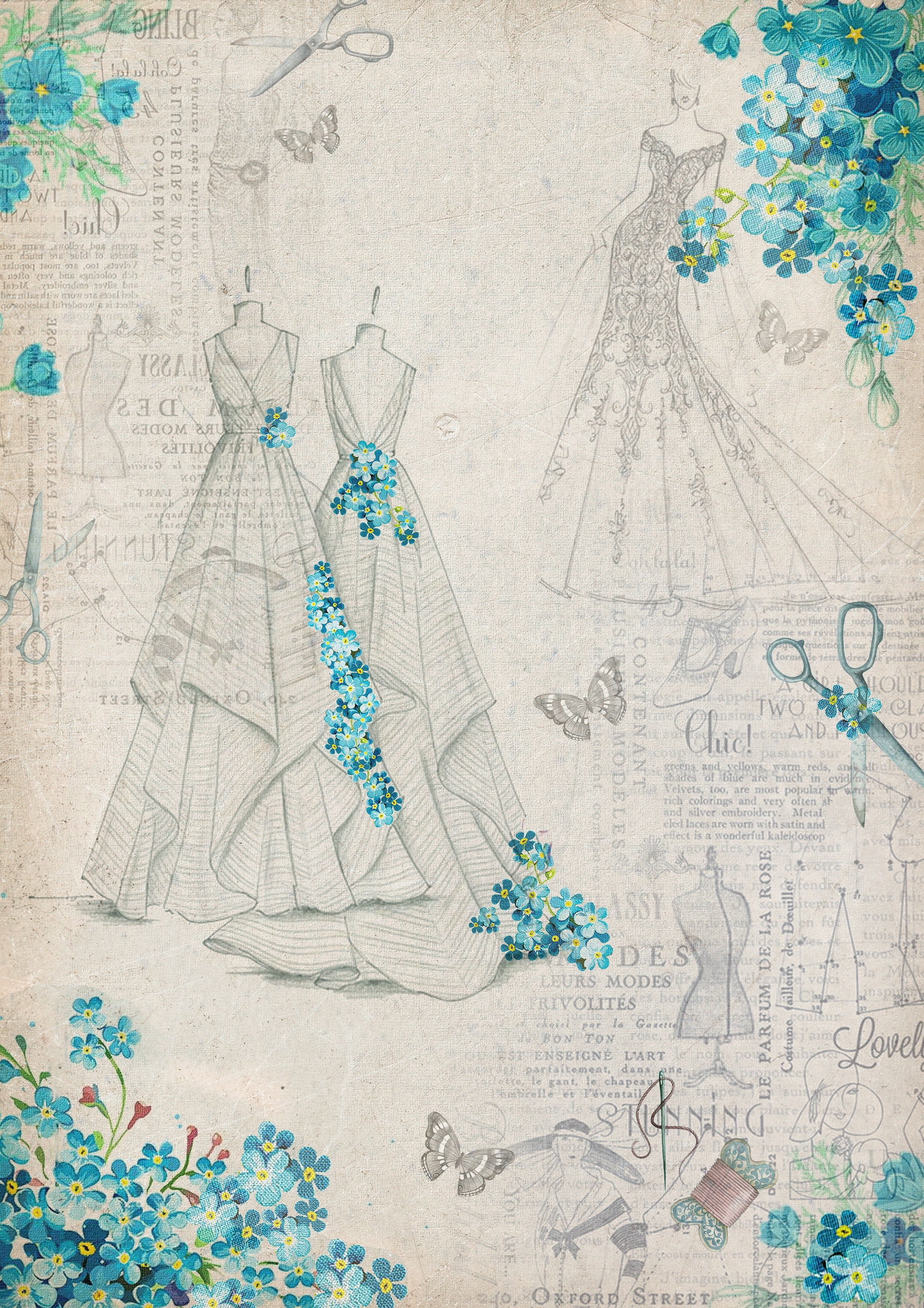 Little Birdie Decoupage Filament Paper A4 2/Pkg-Style Diva - Walmart.com