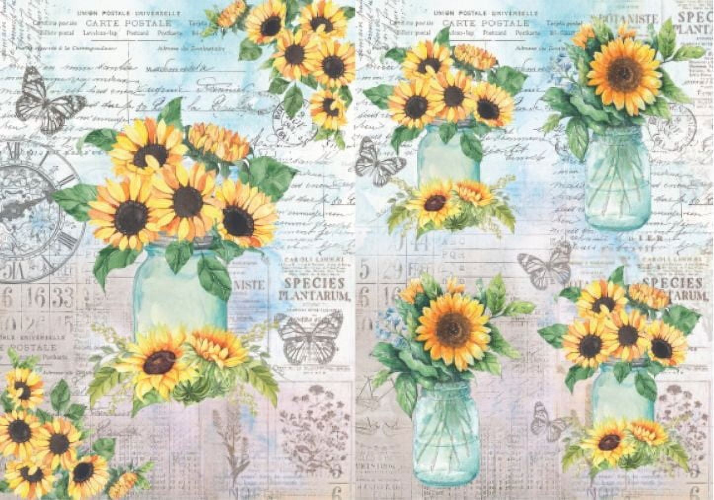 Little Birdie Decoupage Filament Paper A4 2/Pkg-Vintage Sunflower ...