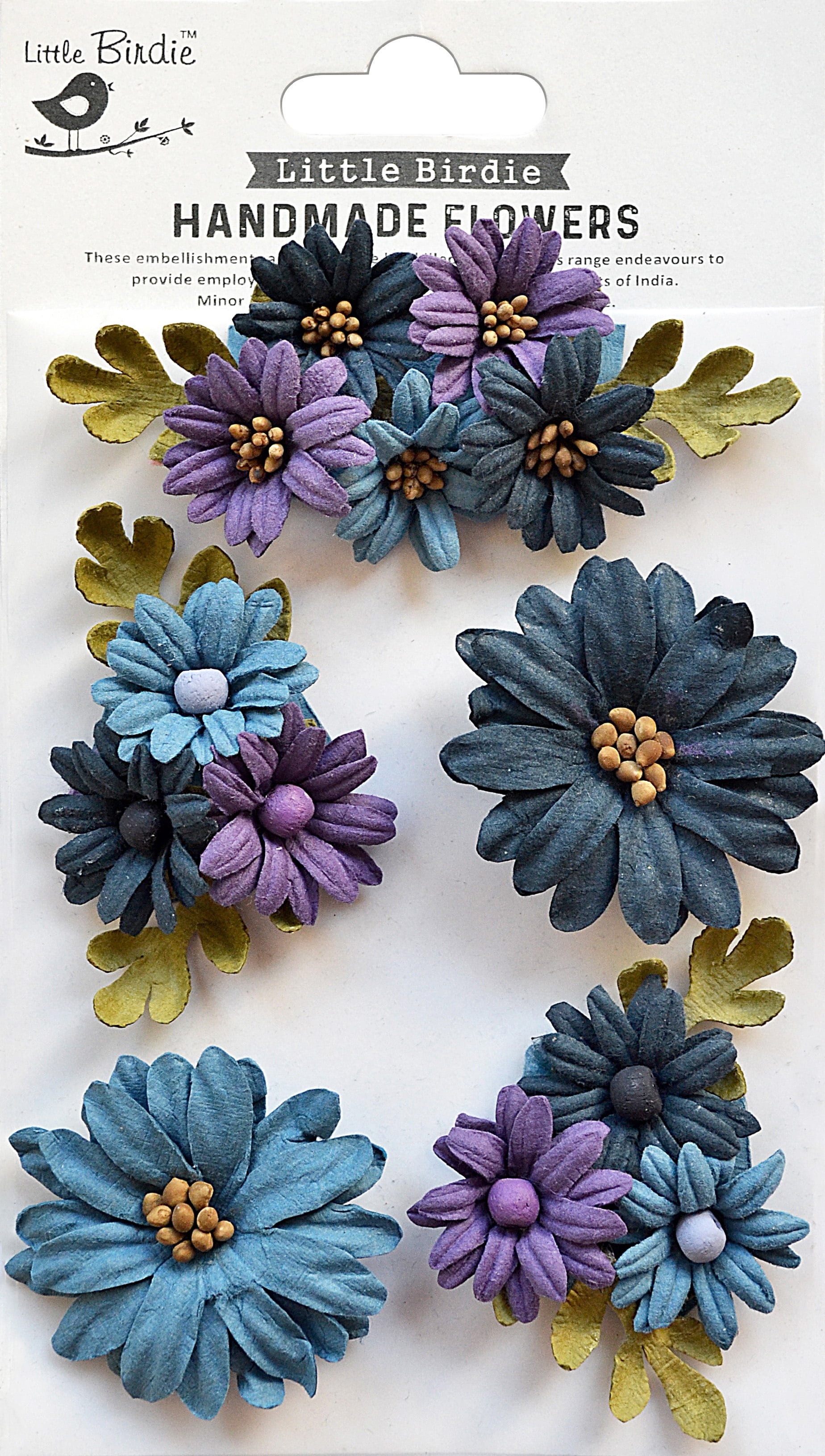 Little Birdie Fairy Garden Paper Flowers 5/Pkg-Purple Passion - Walmart ...
