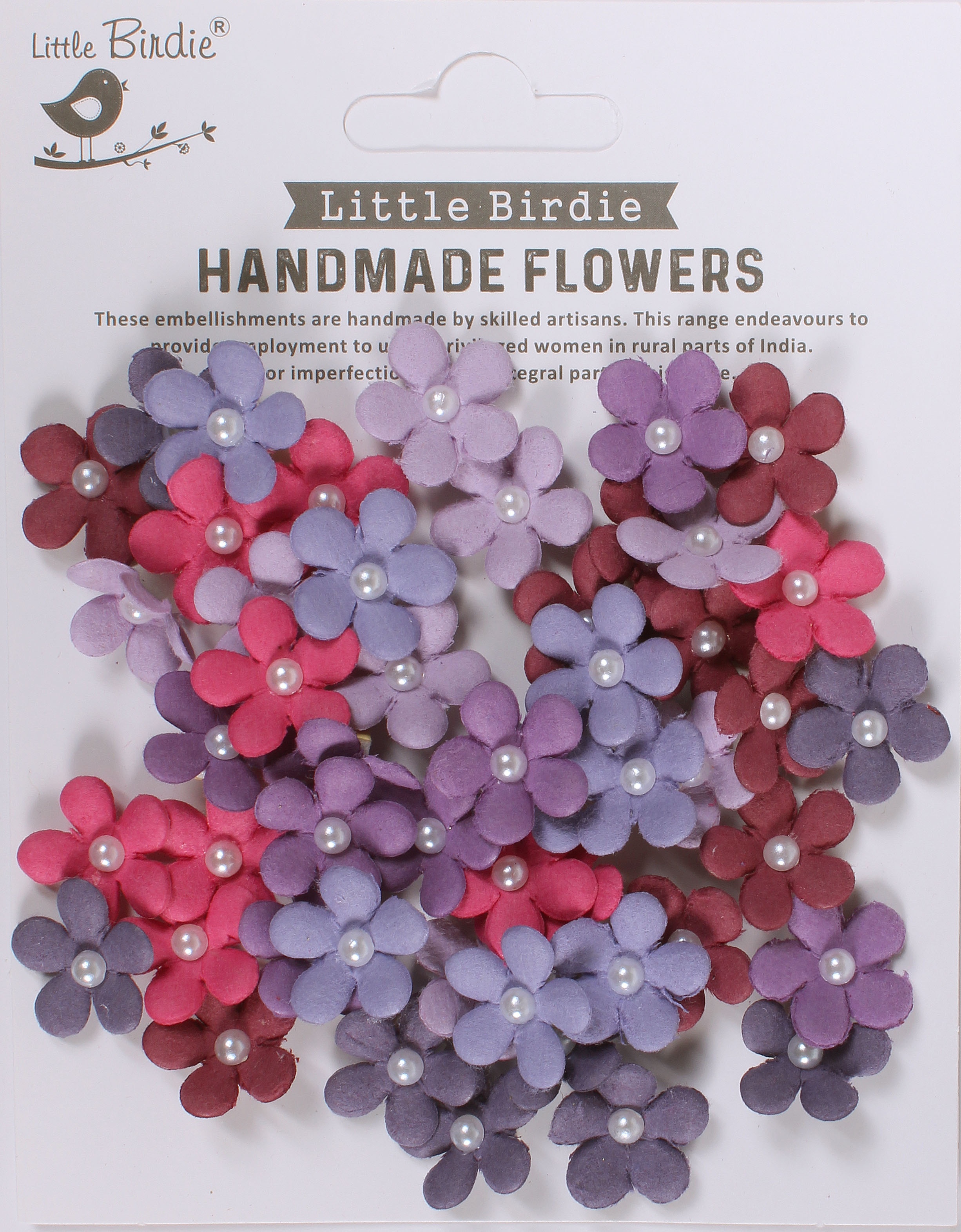 Little Birdie Janice Paper Flowers 50/Pkg-Birds And Berries - Walmart.com