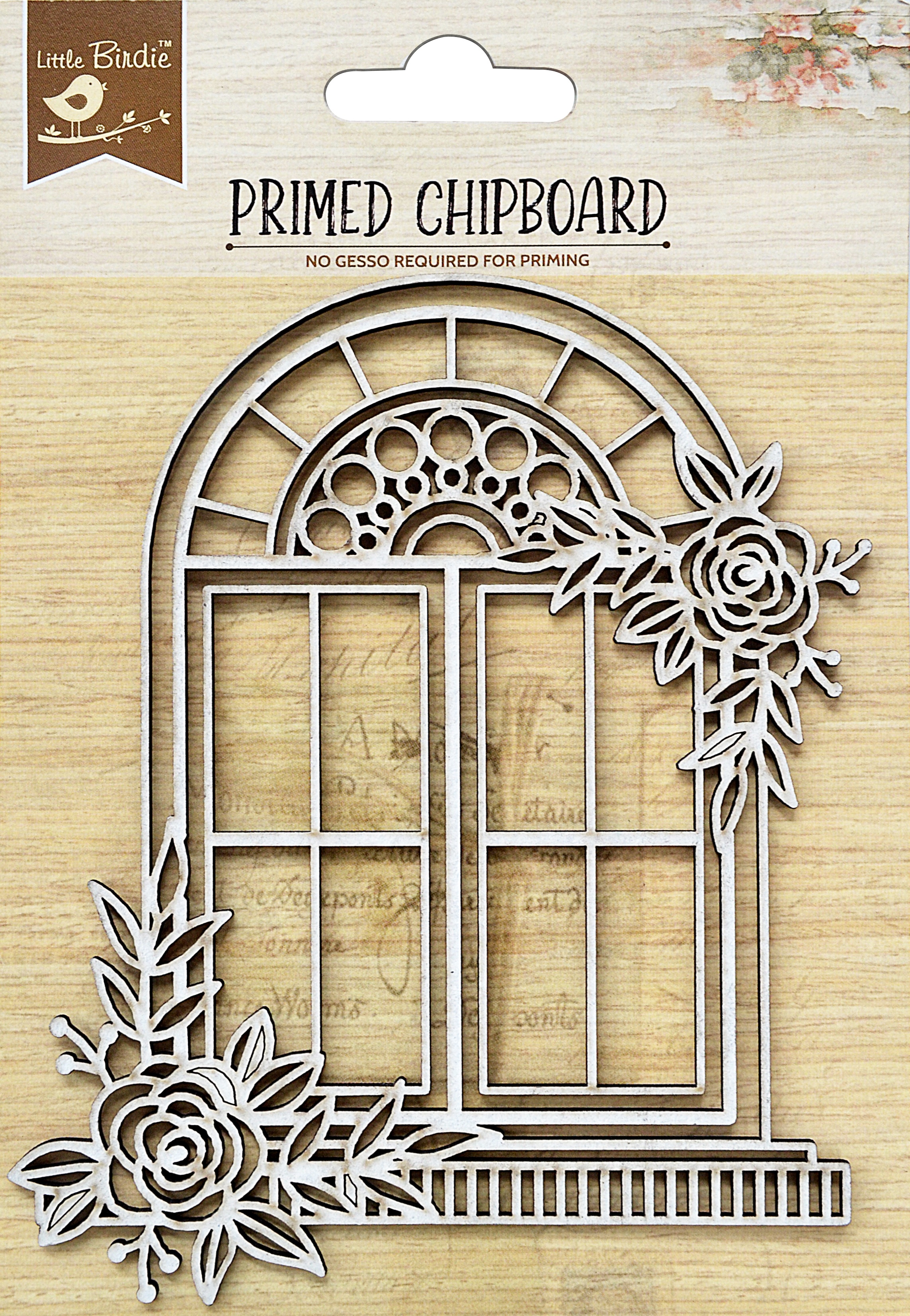 Little Birdie Laser Cut Primed Chipboard 1/Pkg-Arch Garden Window ...