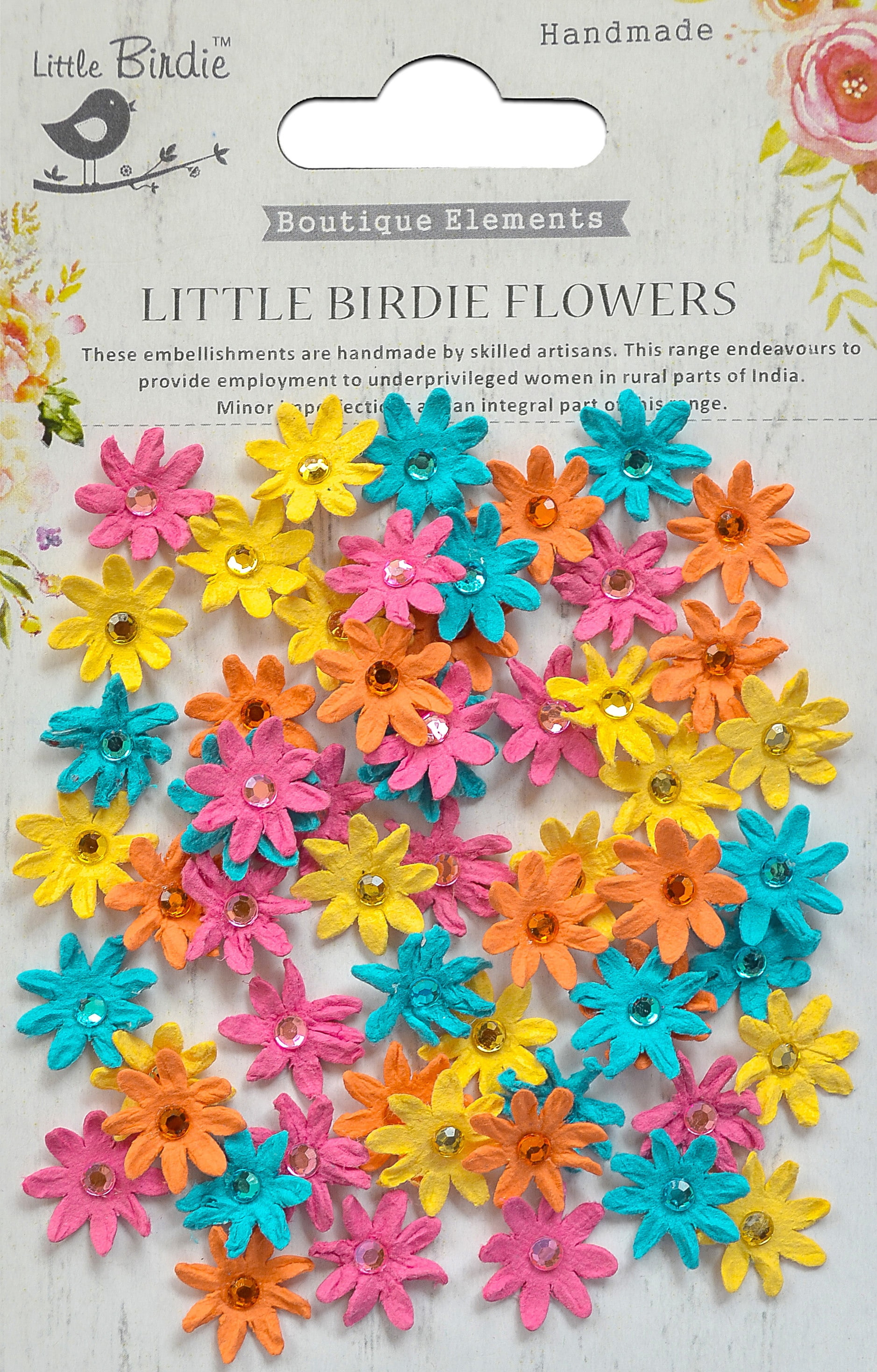 Little Birdie Micro Jeweled Florettes 60/Pkg-Vivid Palette - Walmart.com