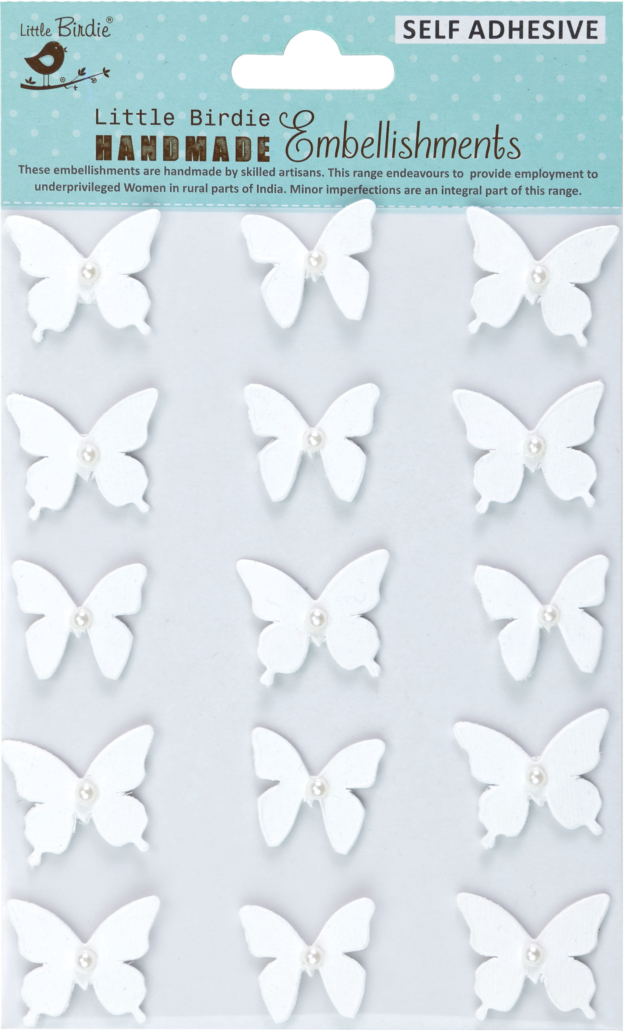 Little Birdie Pearl Butterfly 15/Pkg-White - Walmart.com