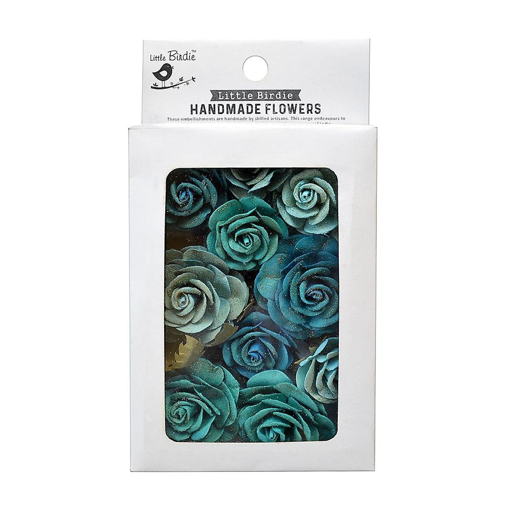 Little Birdie Whitney Paper Flowers 14/Pkg-Aqua Medley - Walmart.com