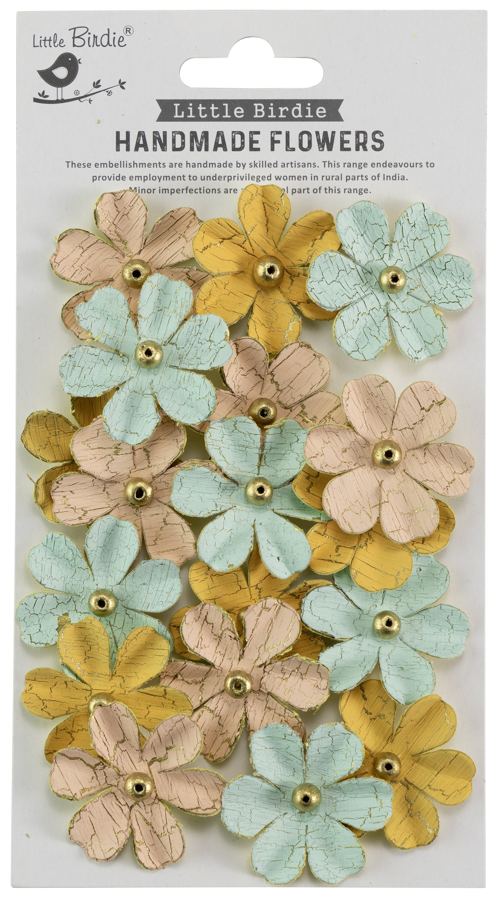 Little Birdie Zoey Washed Paper Flowers 18/Pkg-Sunshine And Lemonade ...
