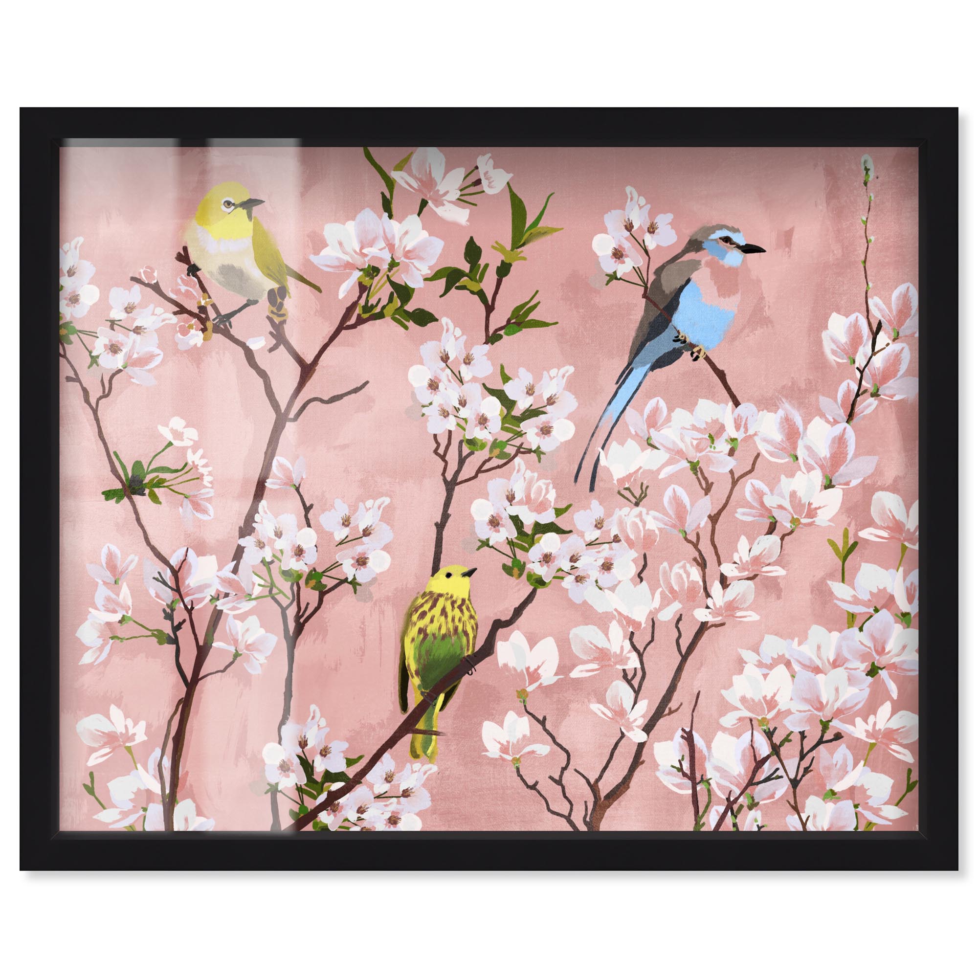 Little Birds Chirping Shadowbox Print Farmhouse Wall Art by Art Remedy ...