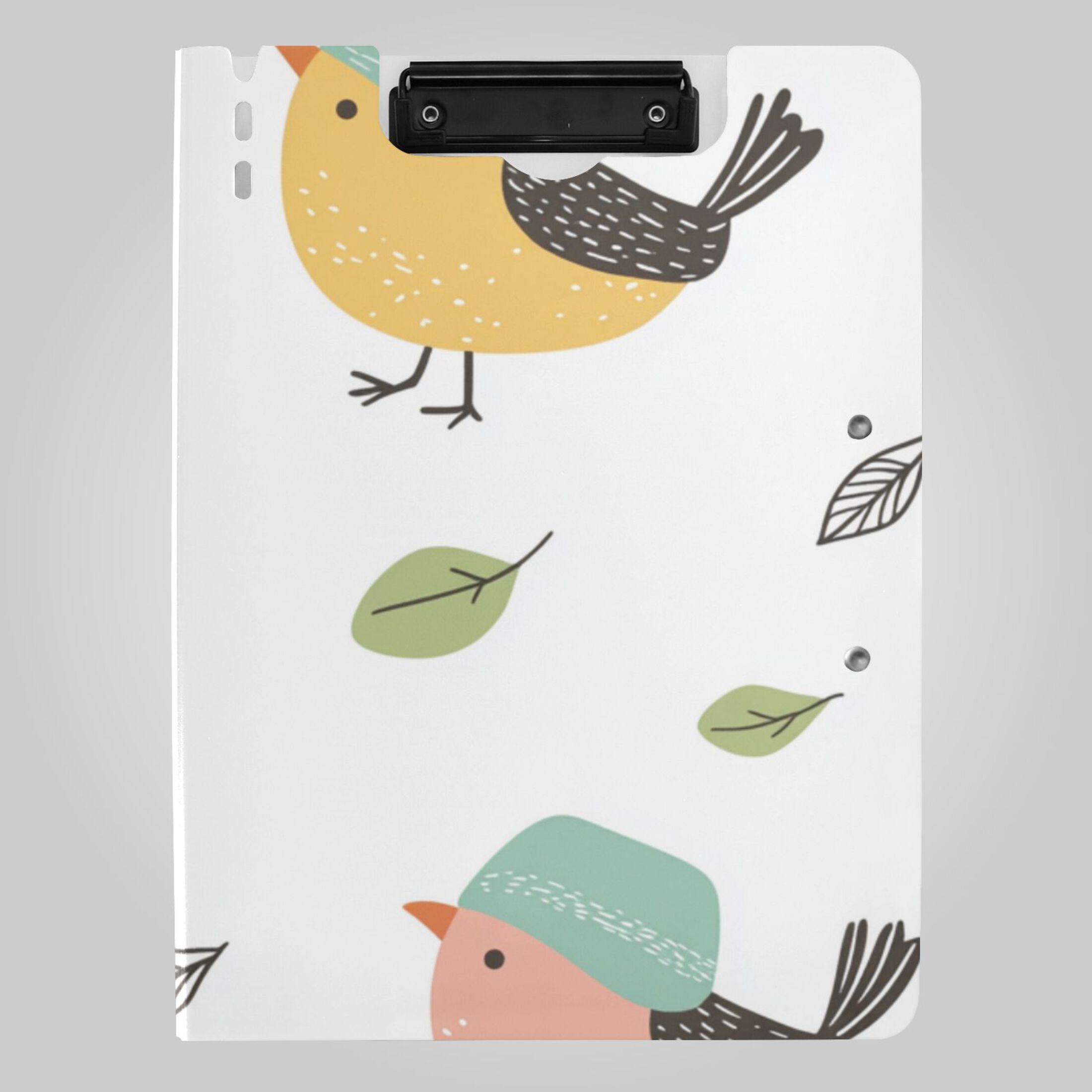 Little Birds with Hats Leaves Foldable Binder Folder Clipboard with Pen ...