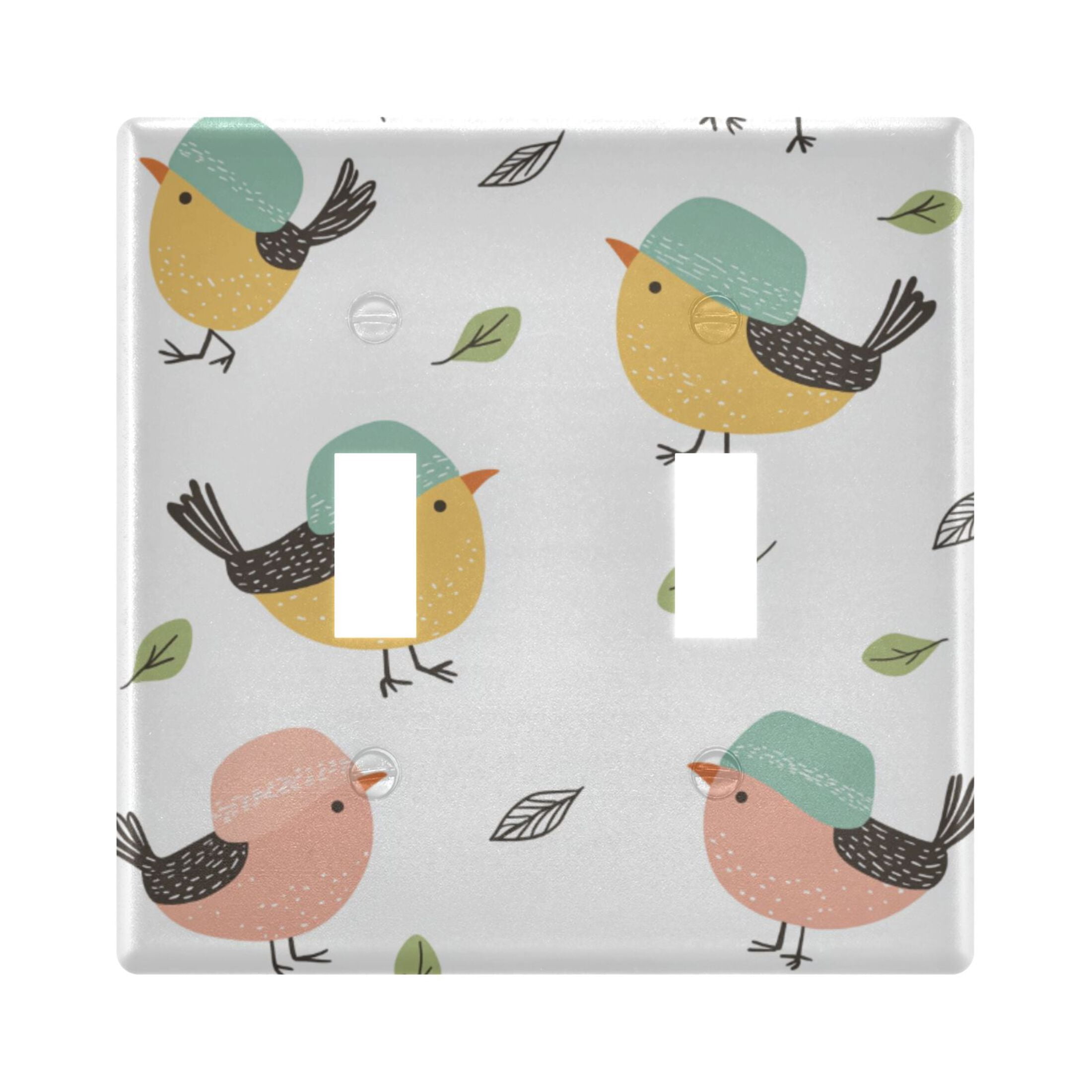 Little Birds with Hats Leaves Light Switch Cover Electrical Outlet ...