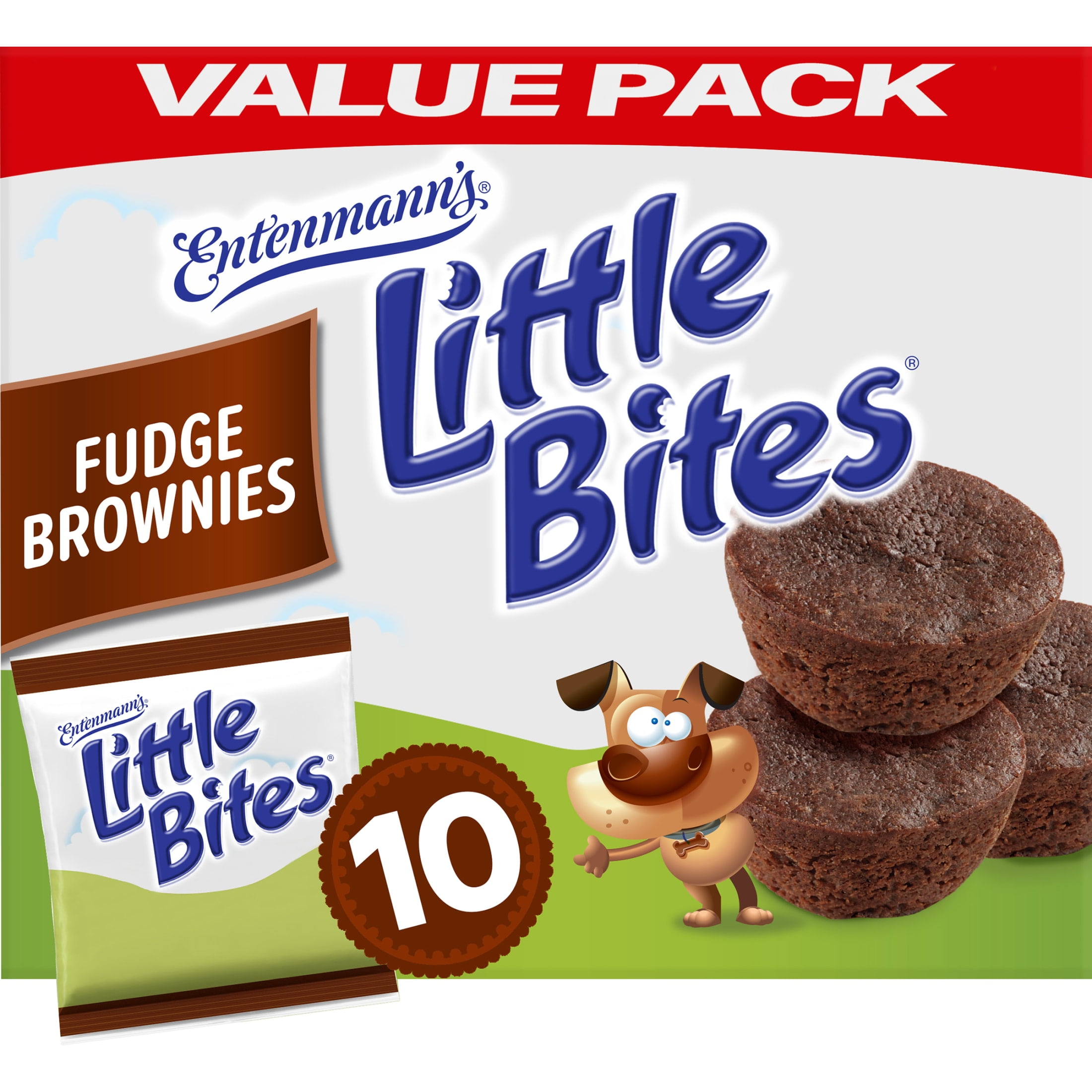 Entenmann's Little Bites Fudge Brownies, Chocolate Mini Snack Pack, 10 ...