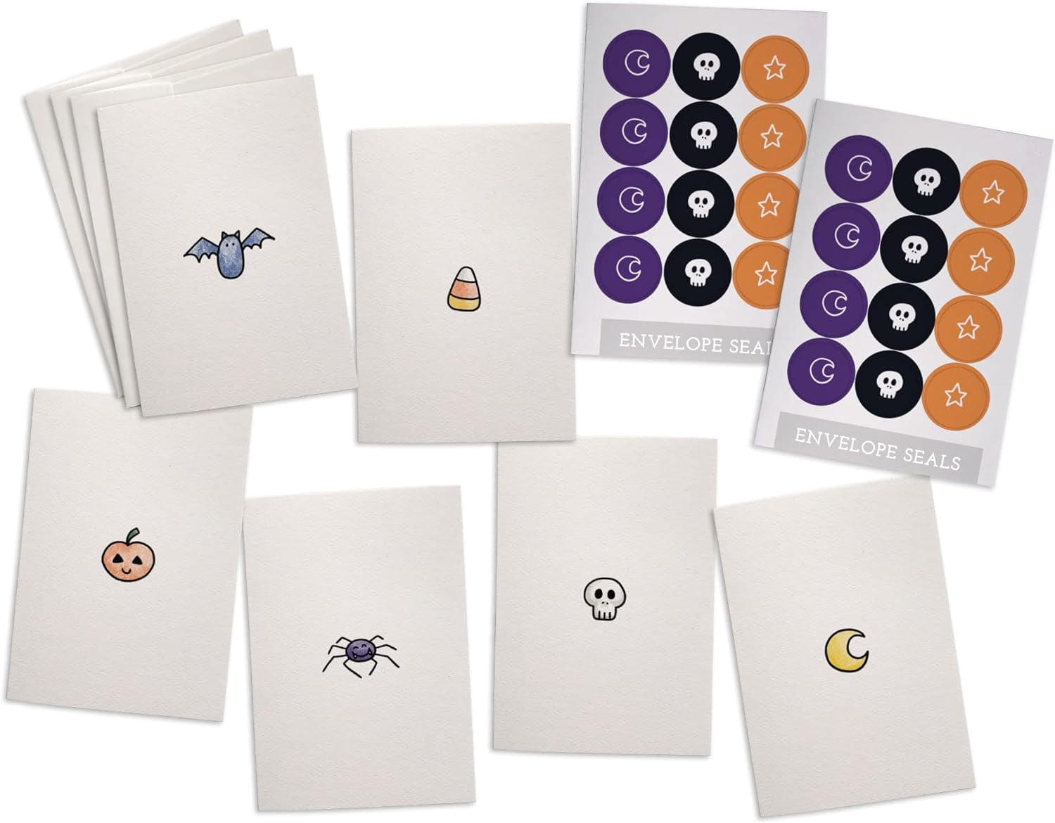 Little Bits & Bobs Halloween Greeting Card Set - 24 Note Cards with ...