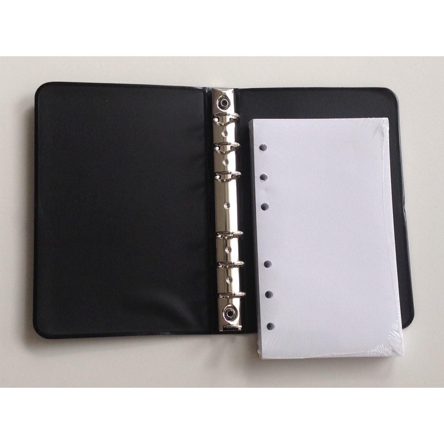 Little Black 6-Ring Binder with 3-1/2" x 6" Pack of 100 Blank Sheets ...