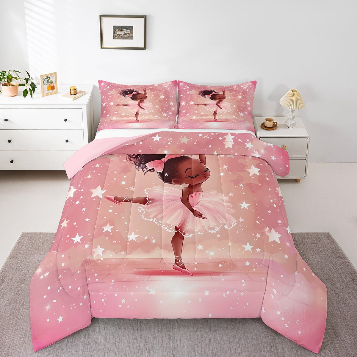 Little Black Comforter Set Full,Black Magic Bedding Sets,Cute Afro ...